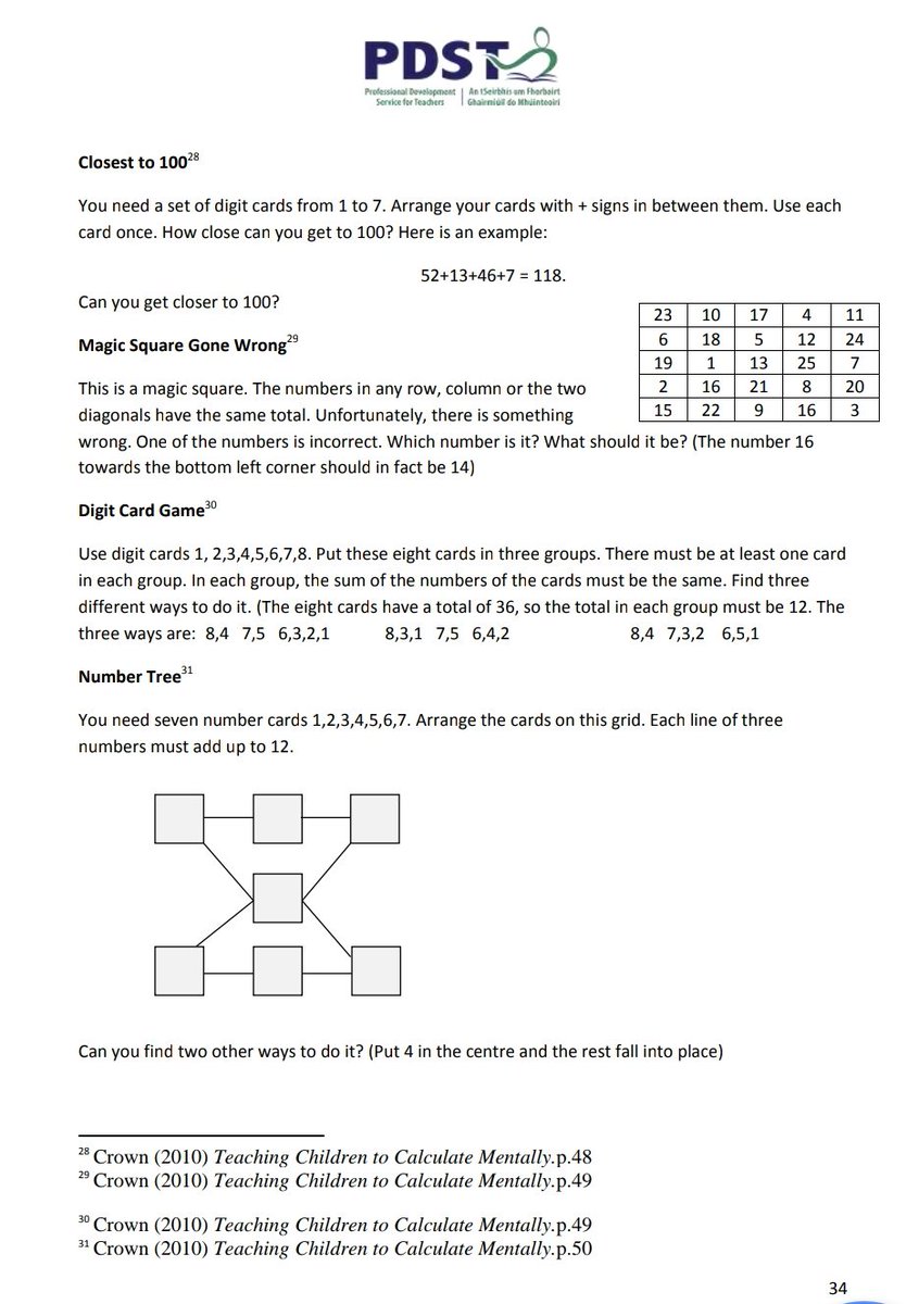 PDST Primary STEM on Twitter: "Are you looking for mental maths games for your 1st and 2nd class ...