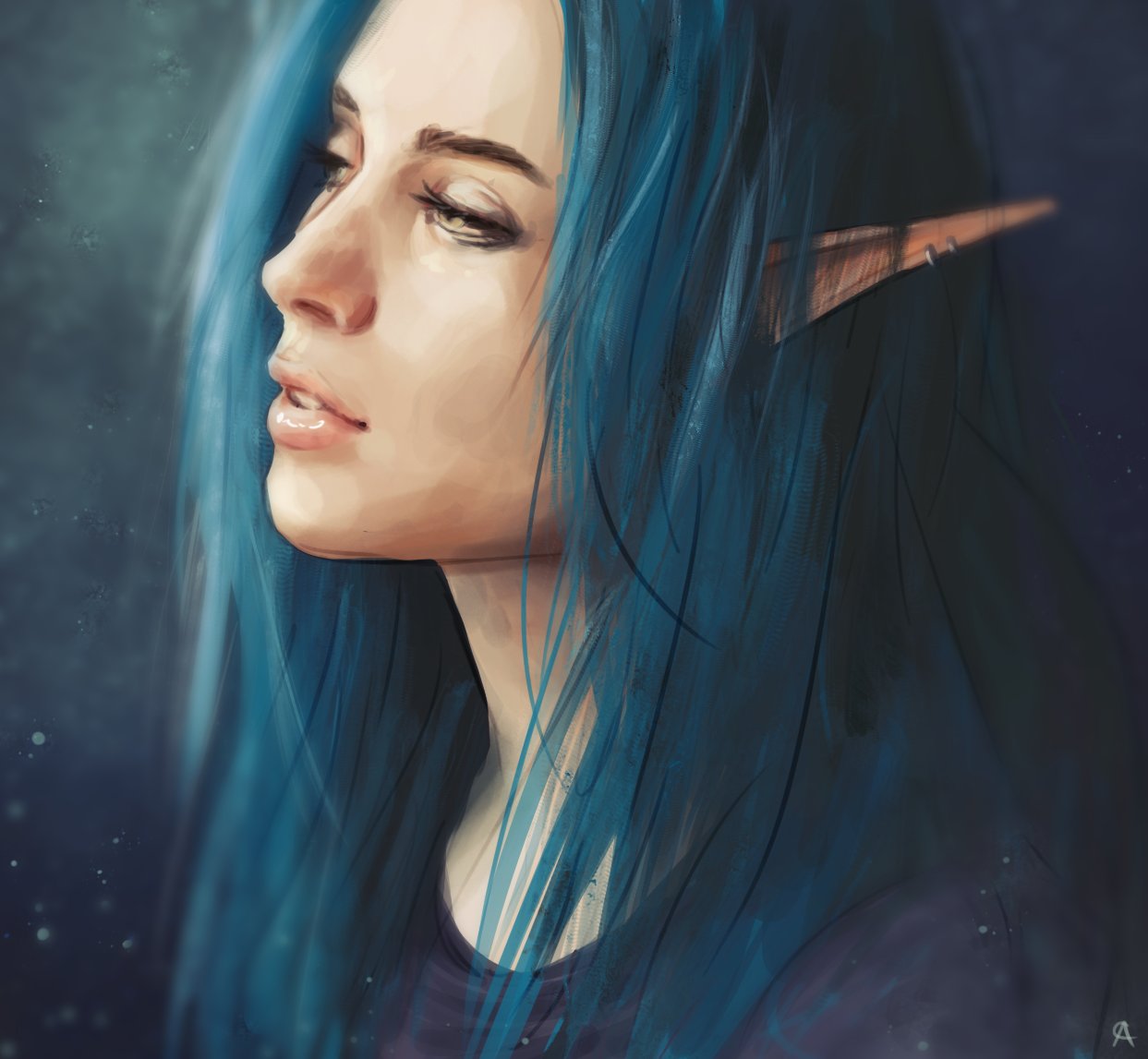 Blue Haired Elf Girl