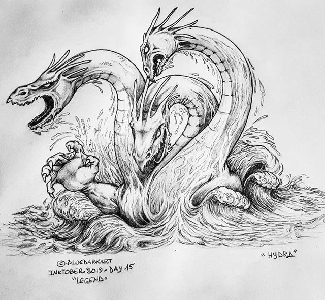Greek Mythology Hydra Drawing