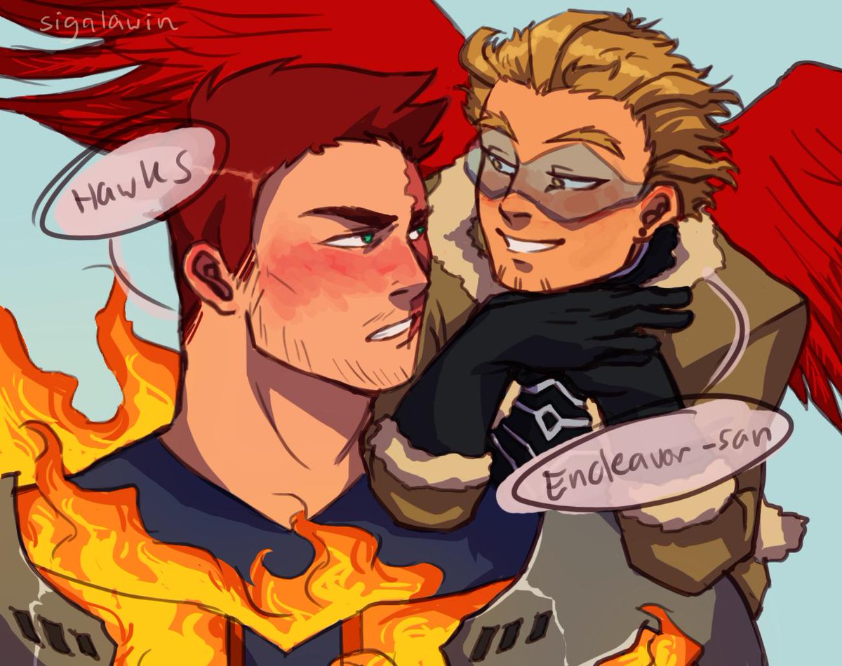 「@fierydaddy's tweet abt hawks and endeav」|bones 💀のイラスト