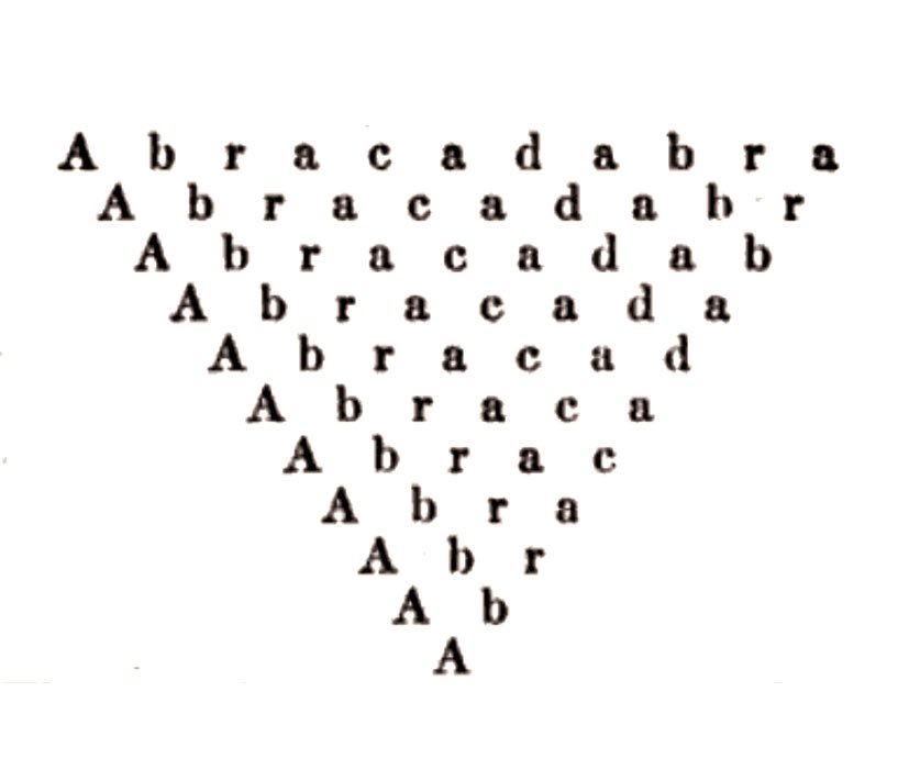 Abracadabra Hebrew Letters