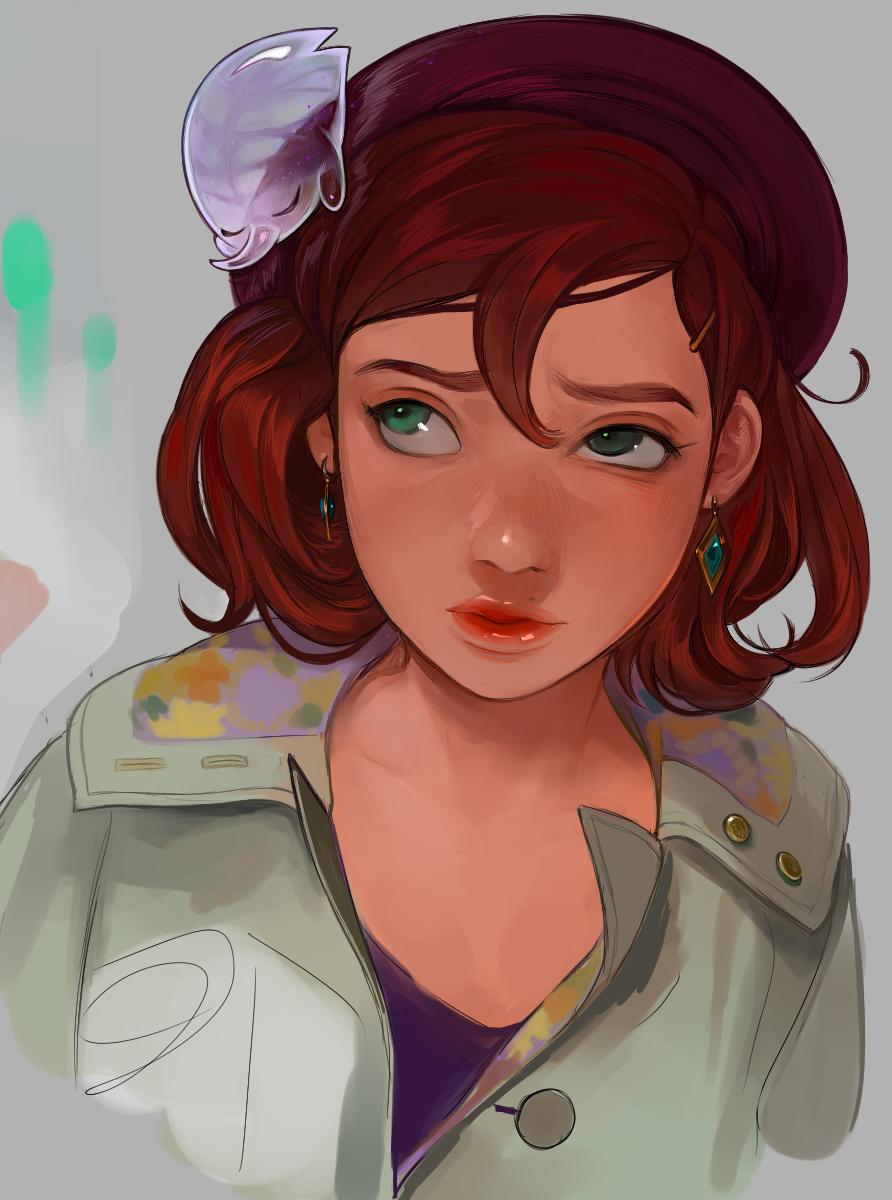 「WIP of Vivi and a tiny little friend 」|Inês @ Hiatusのイラスト