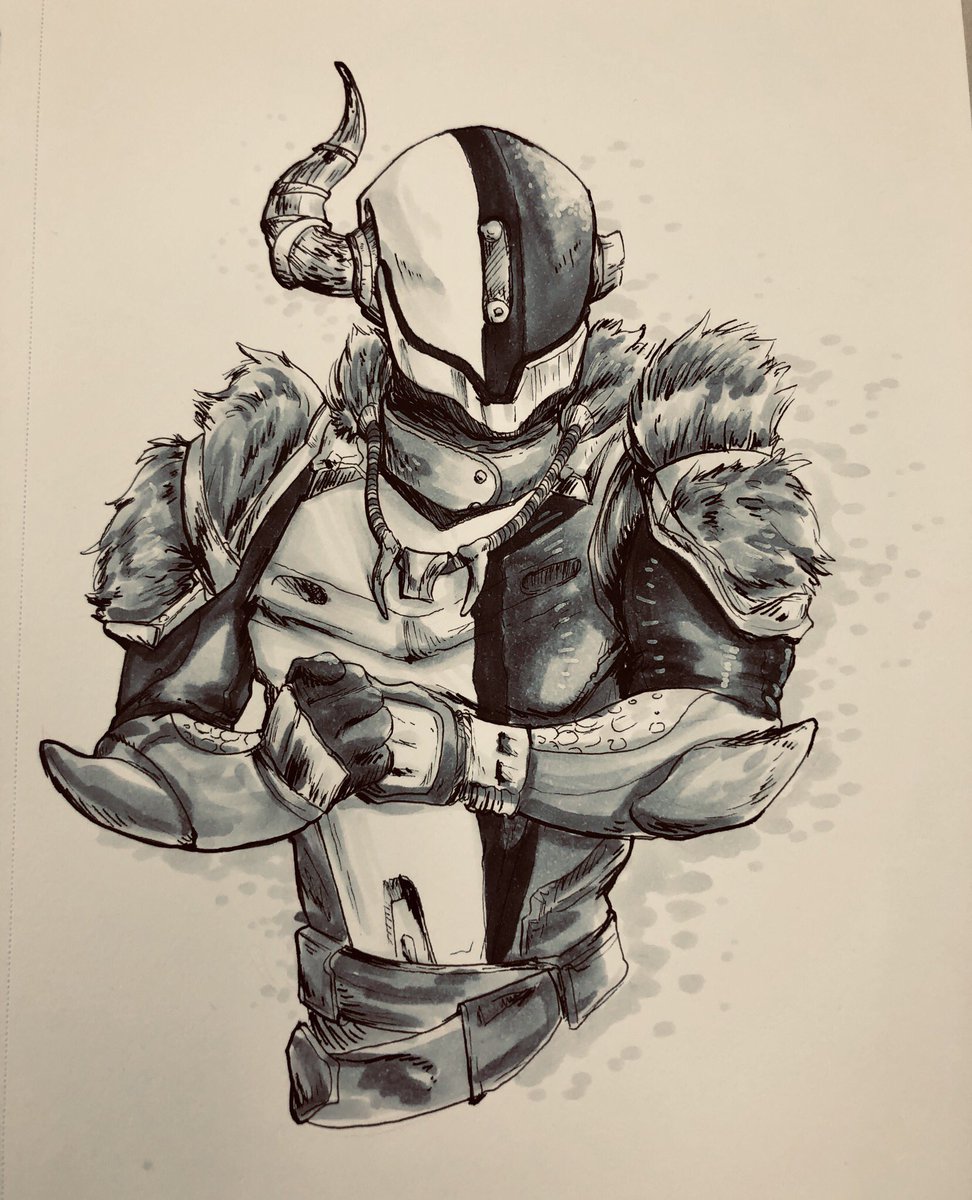 "Inktober Shaxx" enviado por niiightstalker > Comunidade | Bungie.net