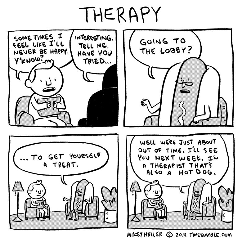「i drew a comic about therapy 」Mikey Hellerの漫画