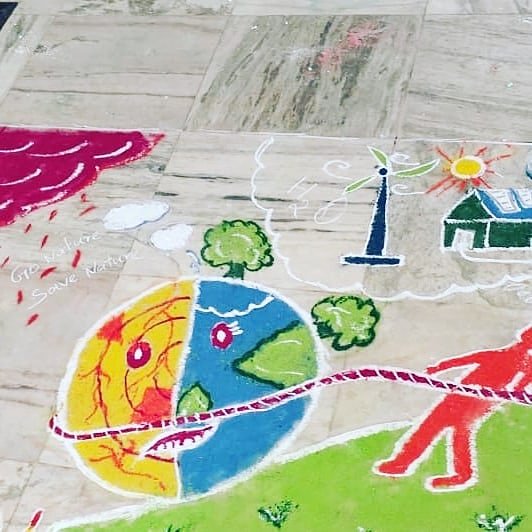 Rangoli Designs With Theme Of Nature