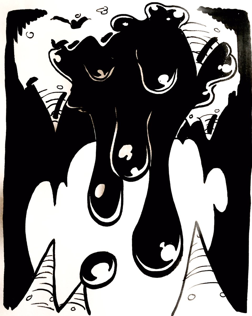 「#Inktober Day 8: Monster Manual CR 4 - Black Pudding 」Ronnie Bの漫画