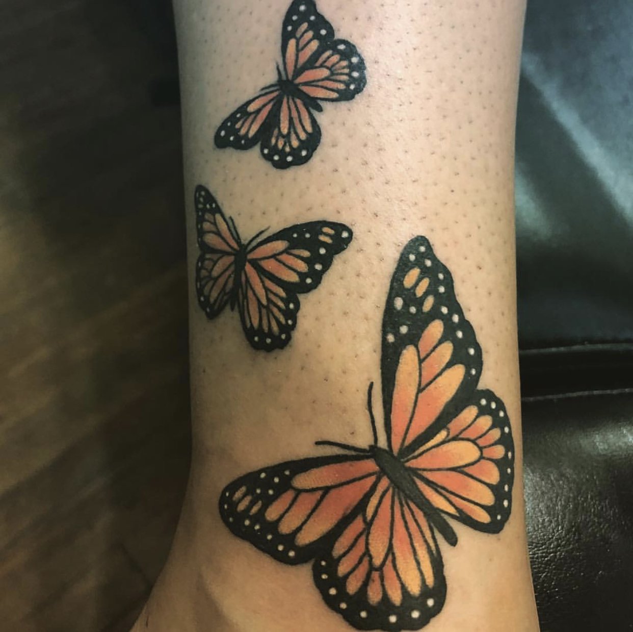 Butterfly Tattoos On Upper Leg