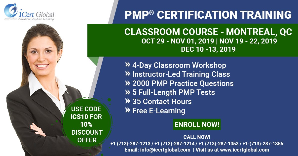iCert Global on Twitter: "PMP Exam Prep Certification Training Classroom Course in #MontrealQC ...