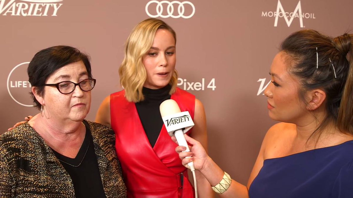 Brie Larson shares the Power of Women carpet with Eva Ansley, the co ...