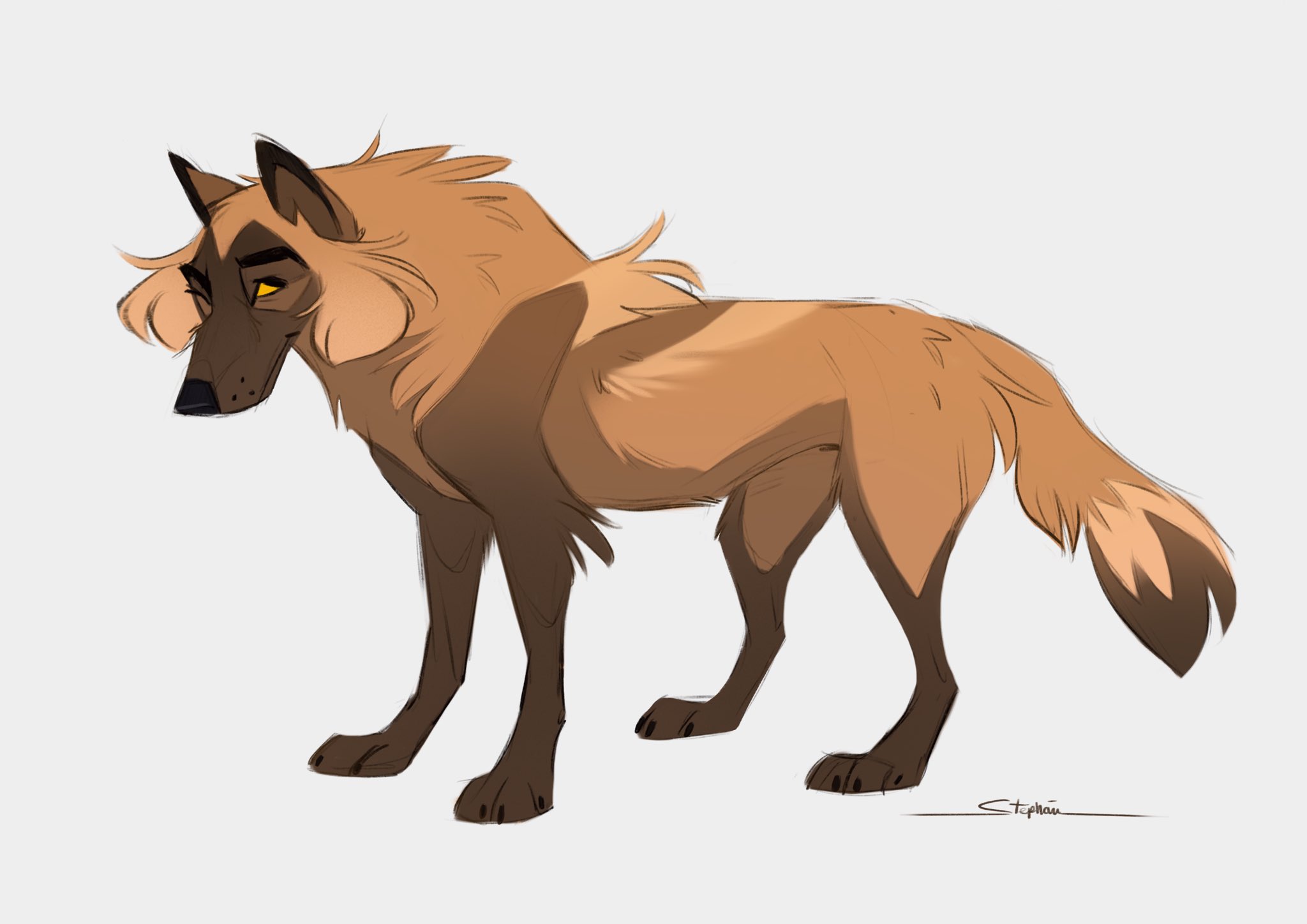 Anime Brown Female Wolf