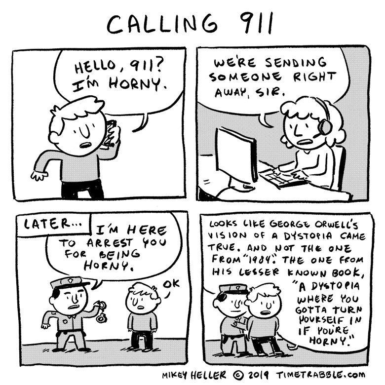 「i drew a comic about calling 911 」Mikey Hellerの漫画
