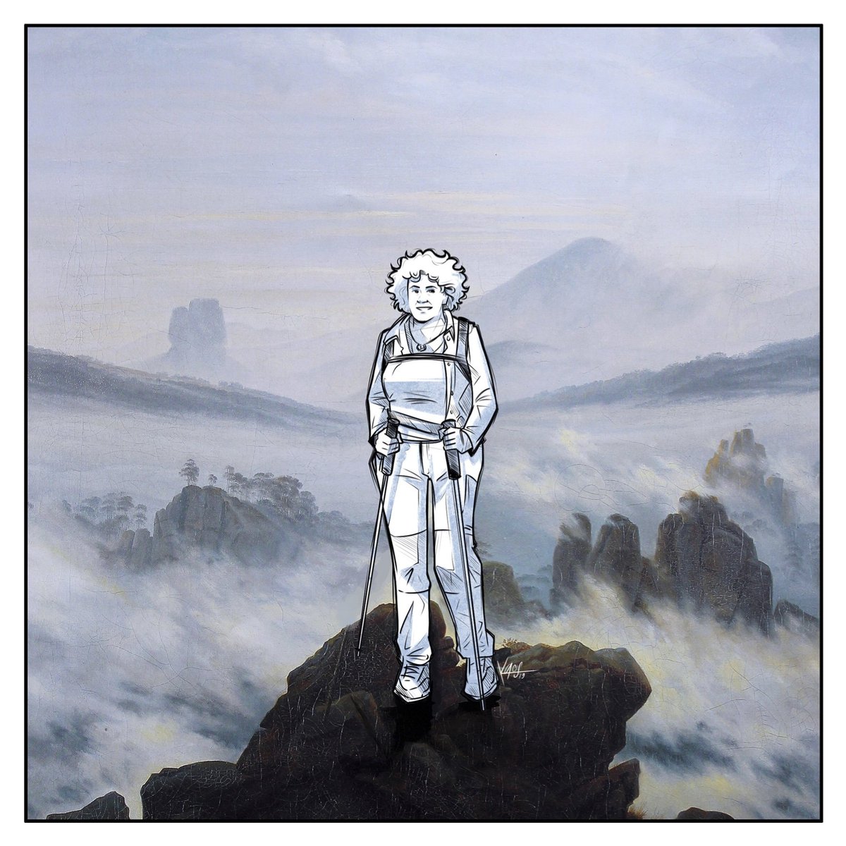 Buena suerte Elevado falso el caminante sobre el mar de nubes hd Hacer ...