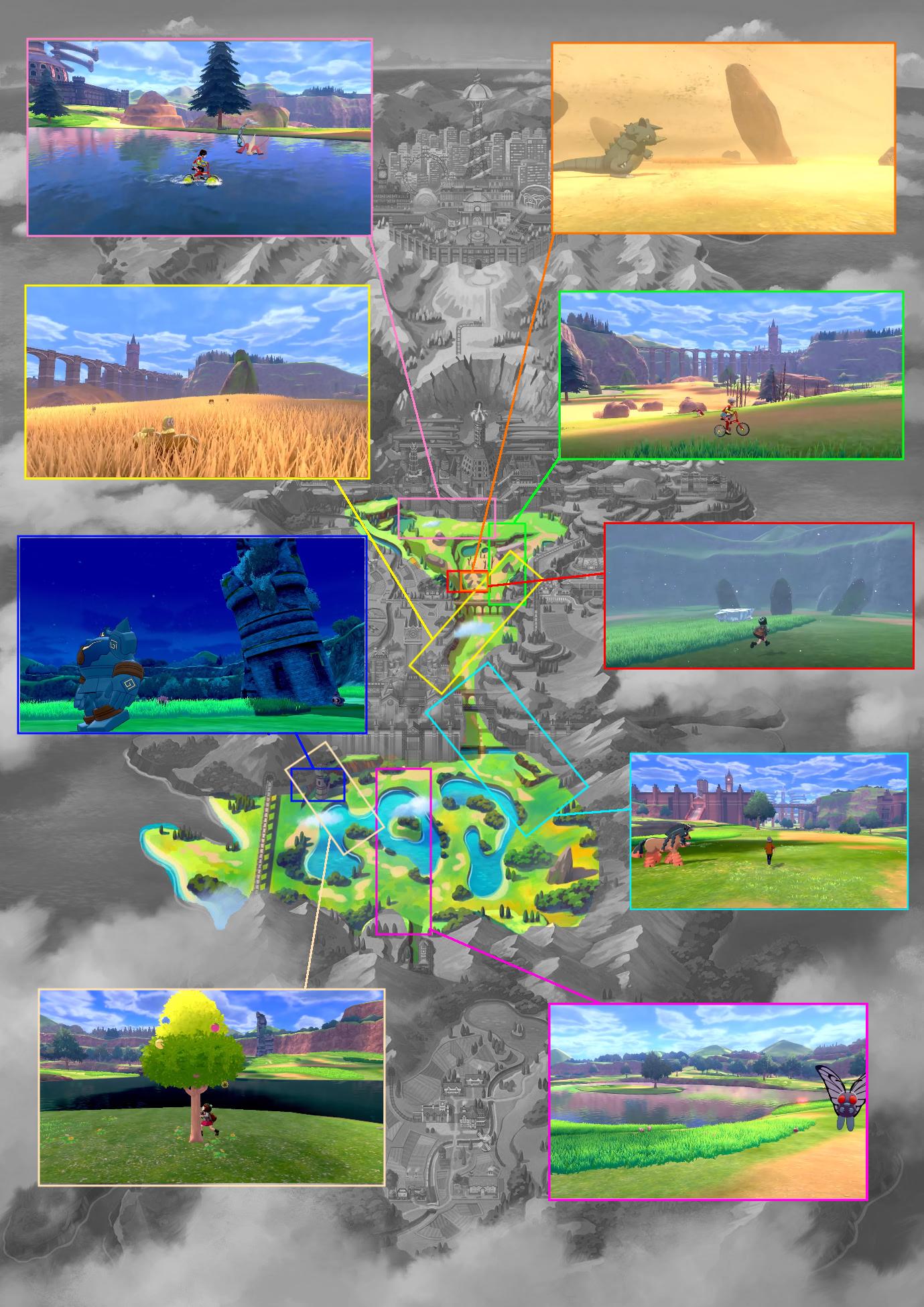 Pokemon Sword & Shield: The whole map of The Wild Area | ResetEra