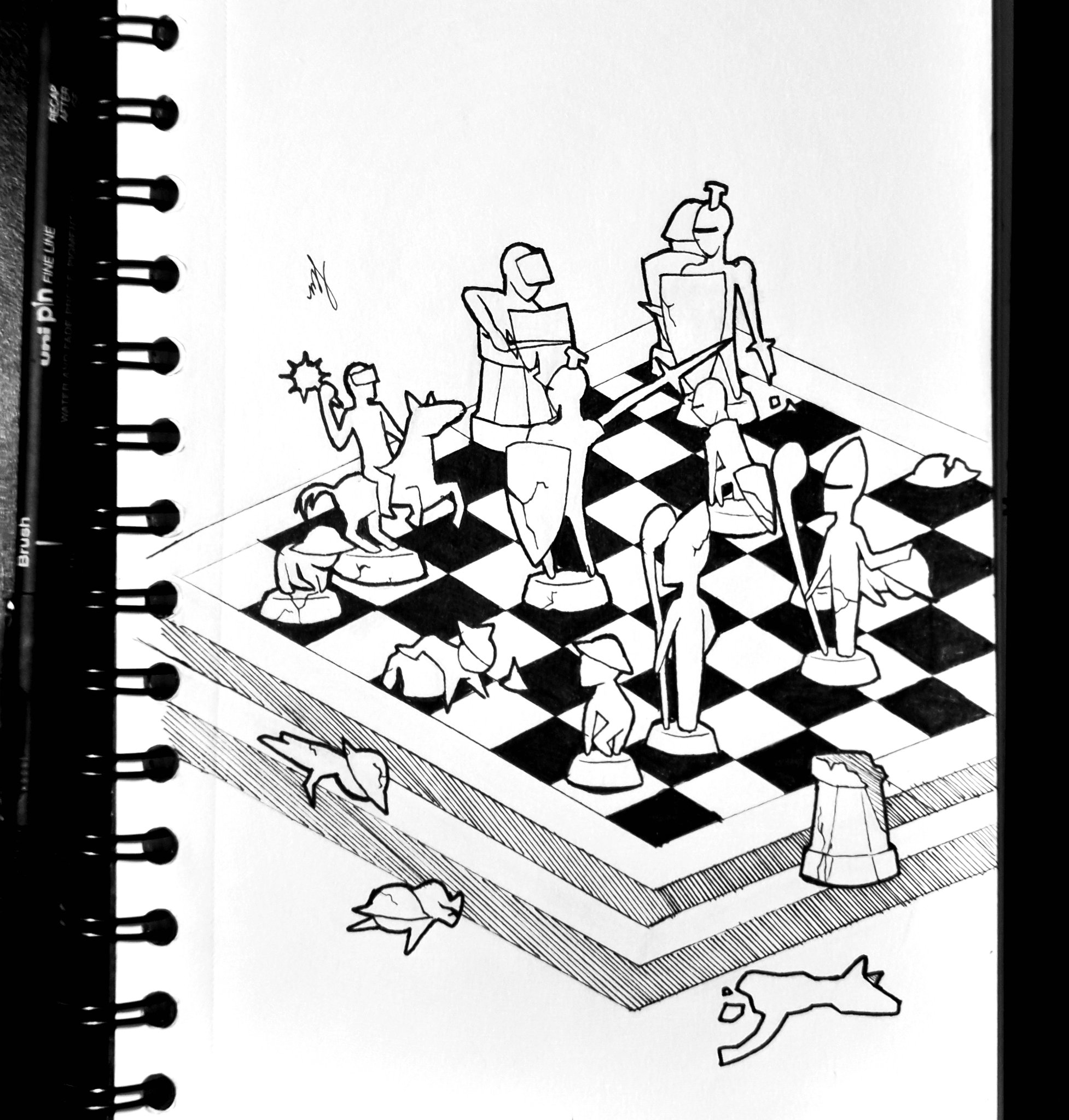 2 Point Perspective Chess Board