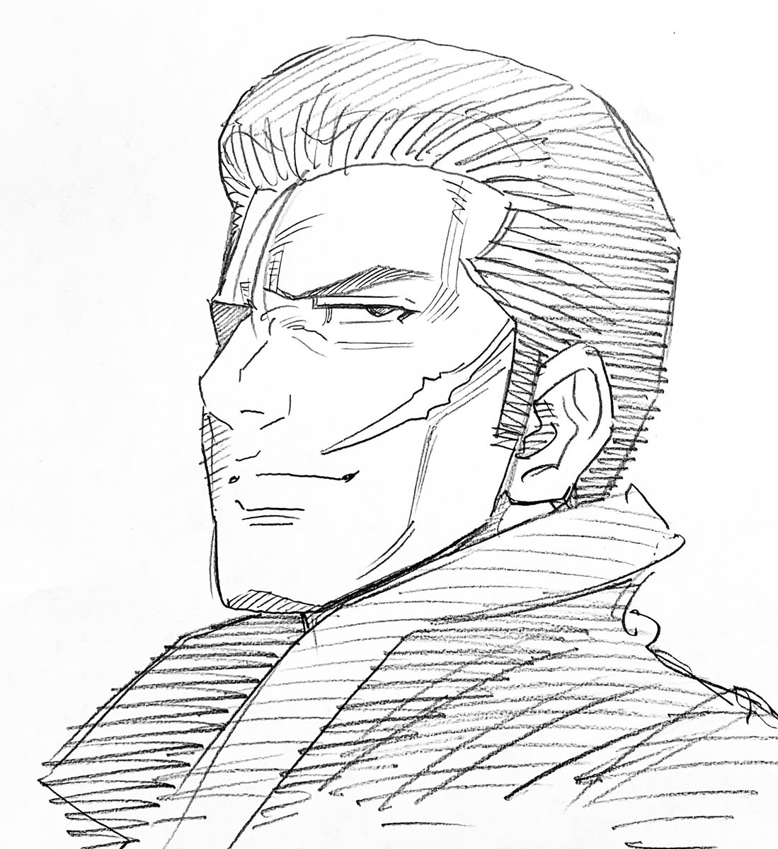 「15年ぶりに「代紋TAKE2」のキャラを描いてみた③ 江原真悟。 代紋世界の「真実」を「悟る」唯一の人物。そうか、なる」渡辺 潤の漫画