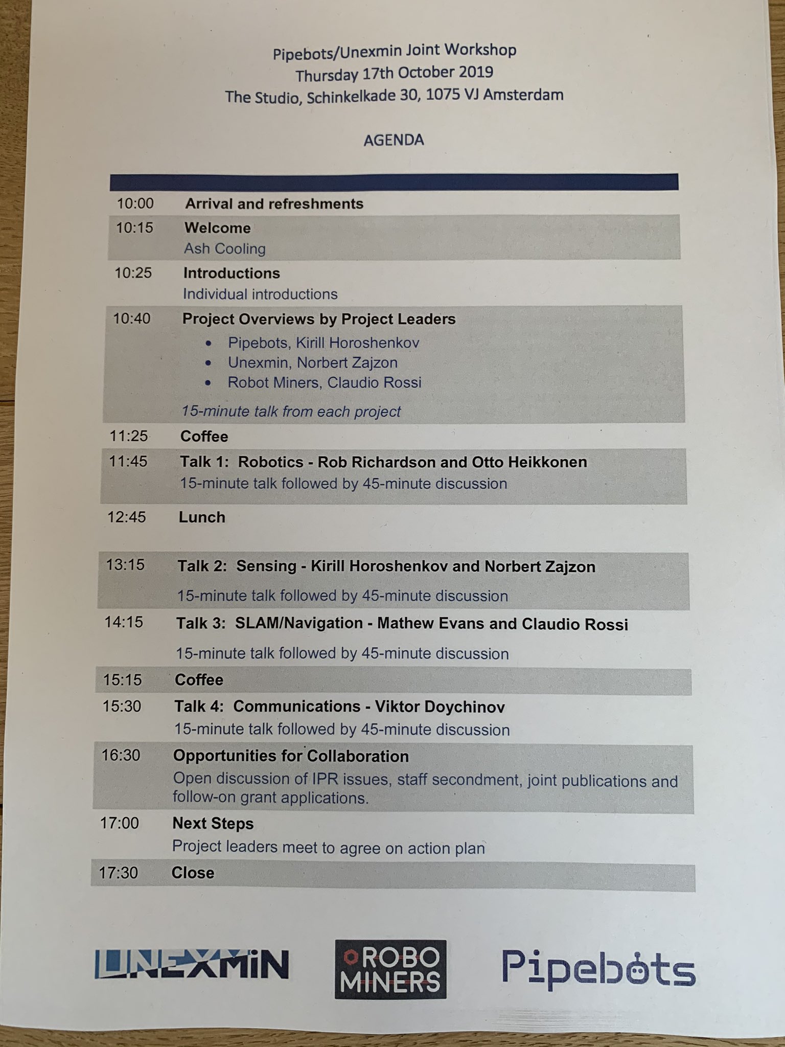 pipebots on Twitter: "Getting ready for an exciting day of talks and workshop in Amsterdam with ...