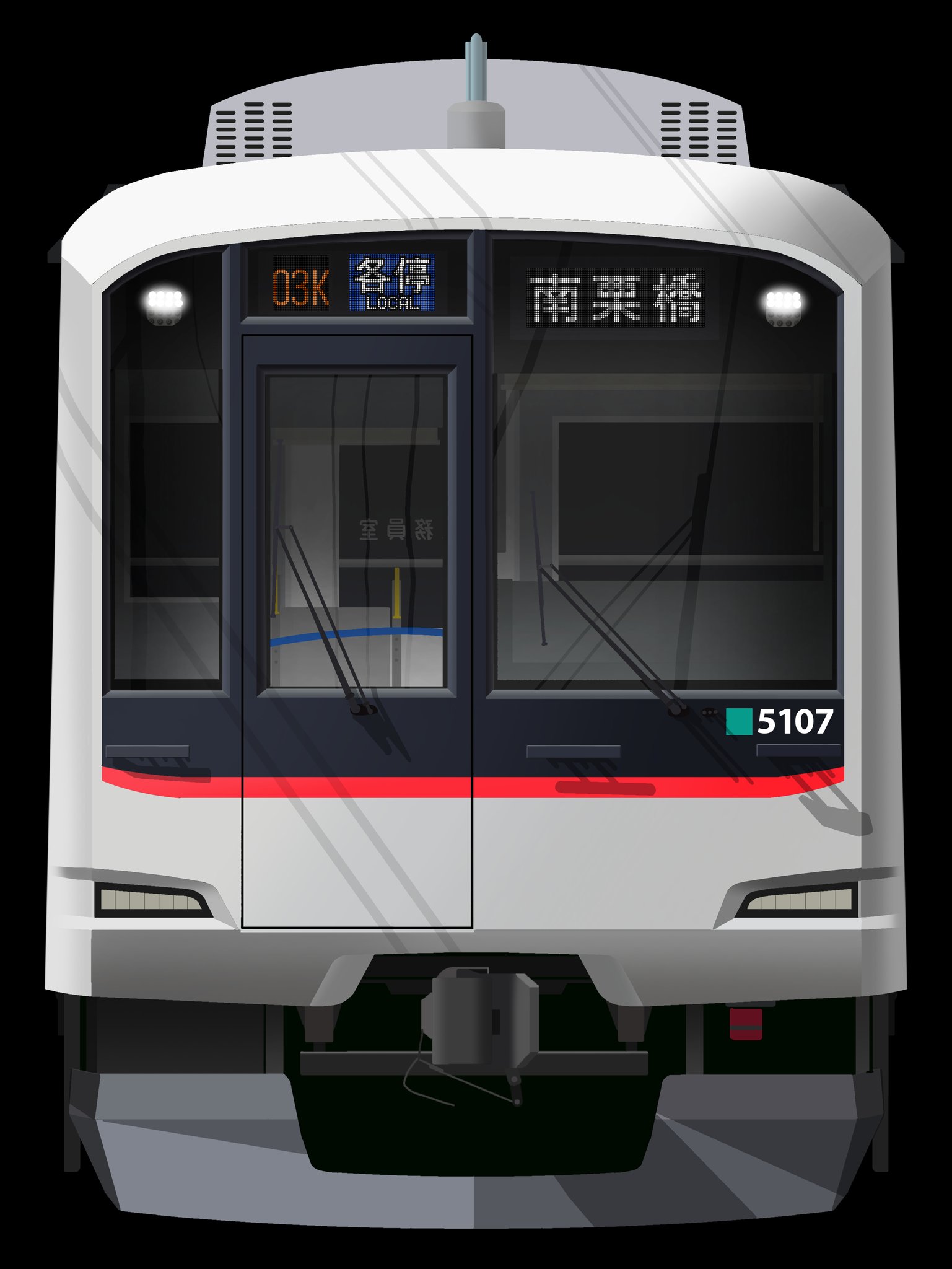綱倉 on Twitter: "5000系 5107F 4次車 5000系:5107F 5次車 5000系:5108F～5110F 行先表示が白色LEDになった他、前面FRPをシルバーに変更 ...
