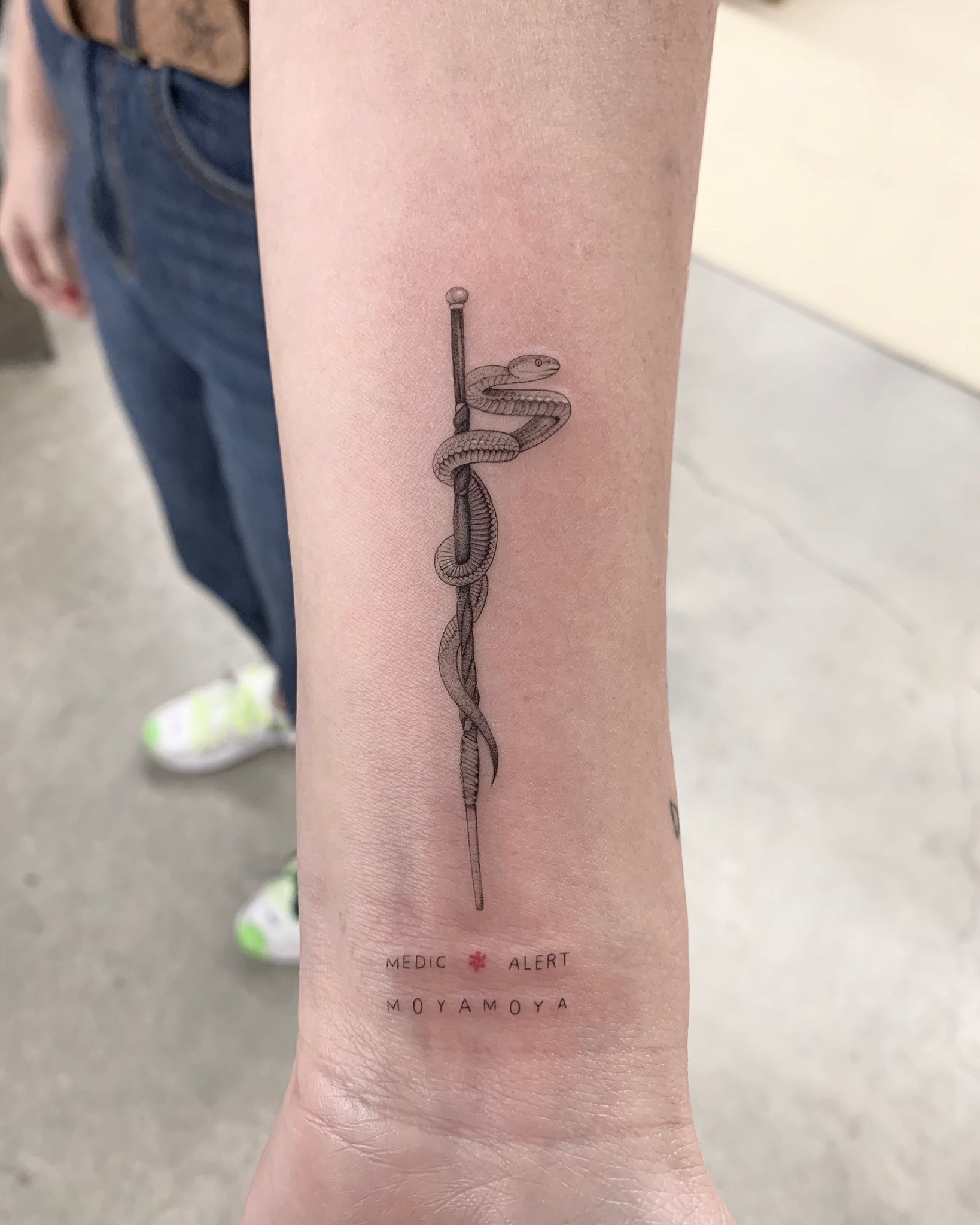 Medical Cross Snake Tattoo