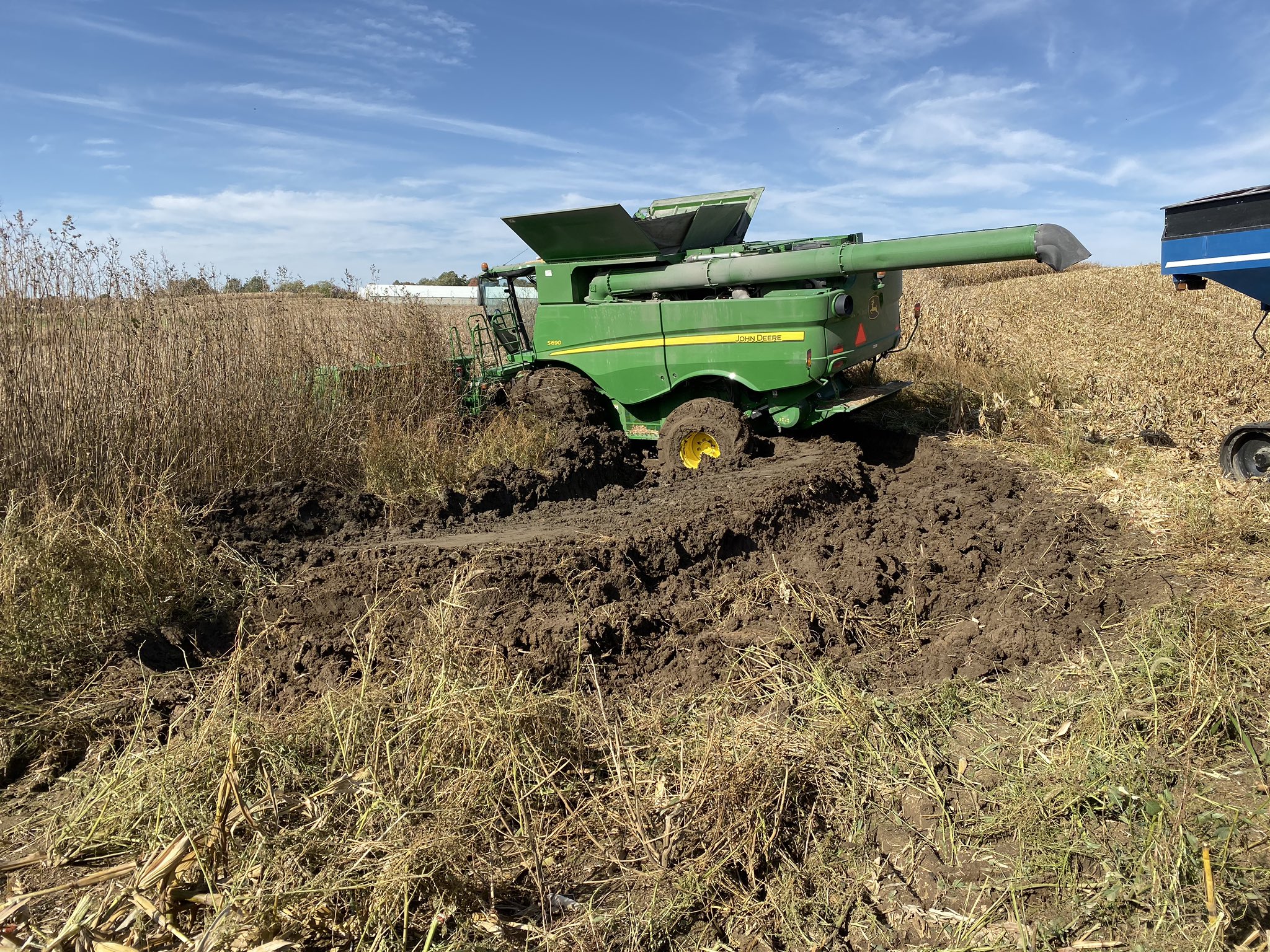 John Deere Combines Stuck