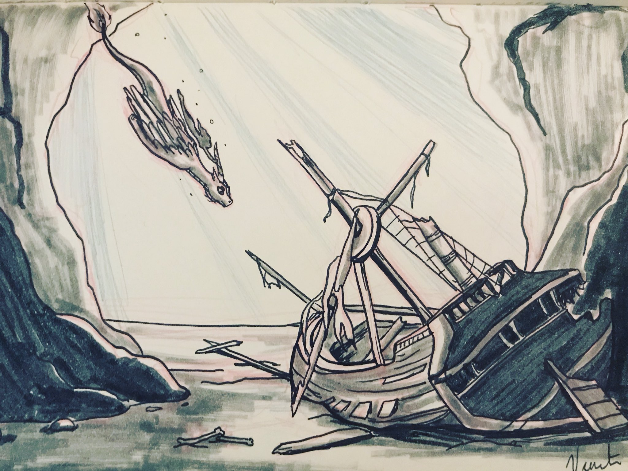 Shipwreck Drawing