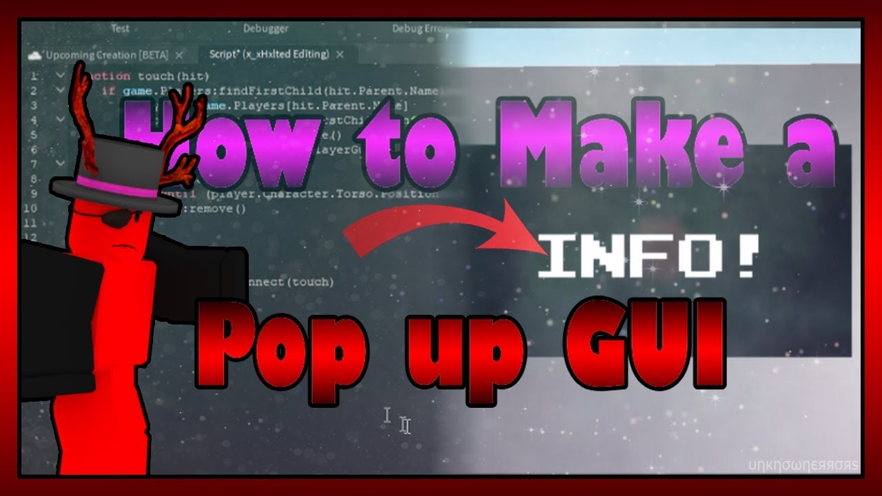 EpicGoo on Twitter: "ROBLOX Scripting Tutorial | How To Make a Pop Up Gui From a Brick! Link ...