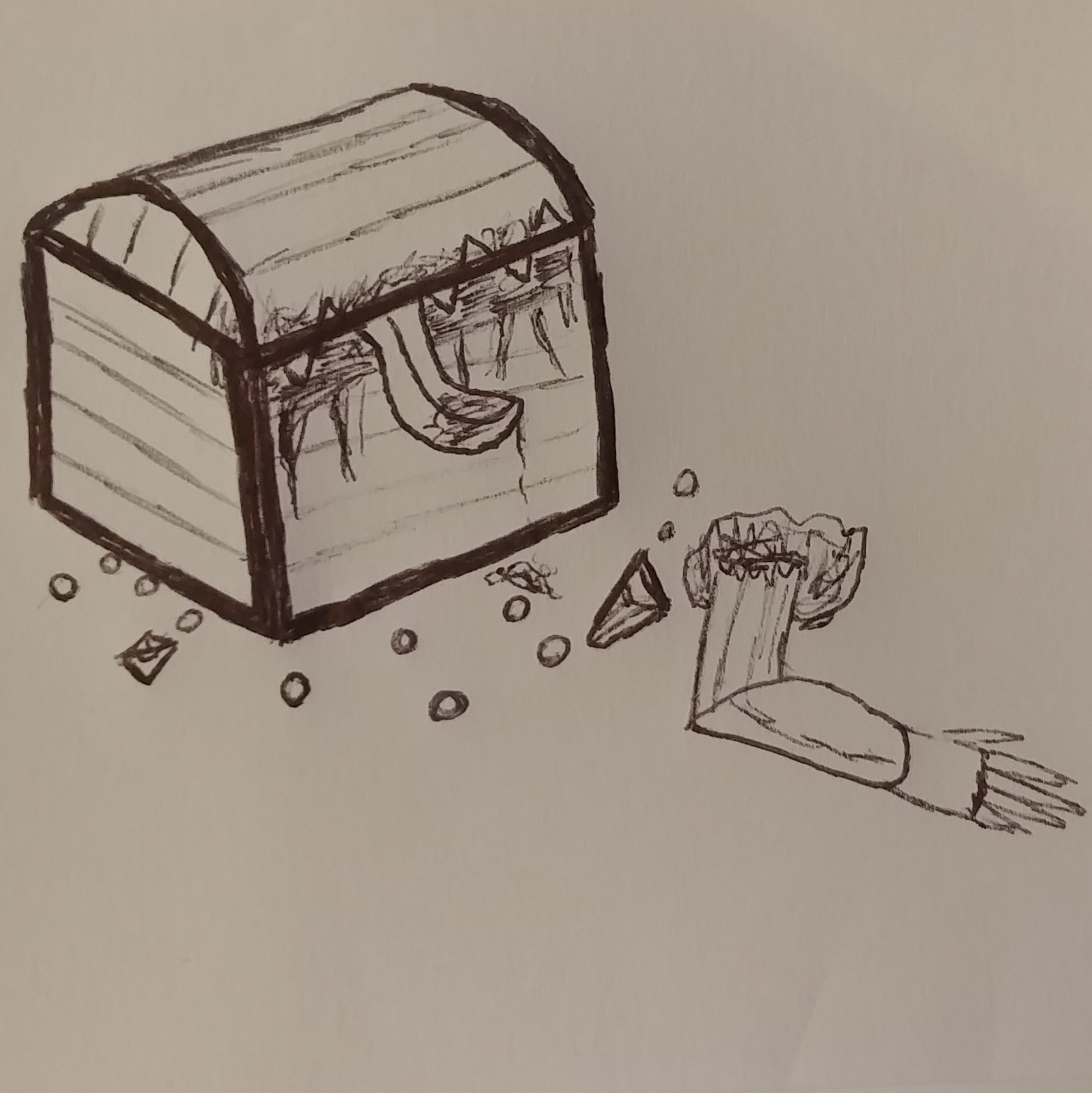 Treasure Chest Drawing Pencil