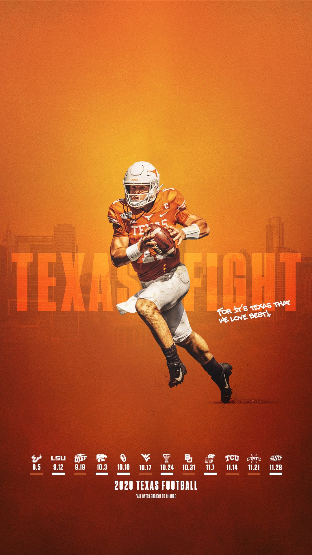 Texas Football on X 2020 schedule wallpaper. ThisIsTexas HookEm https t JwElR1kAHH X