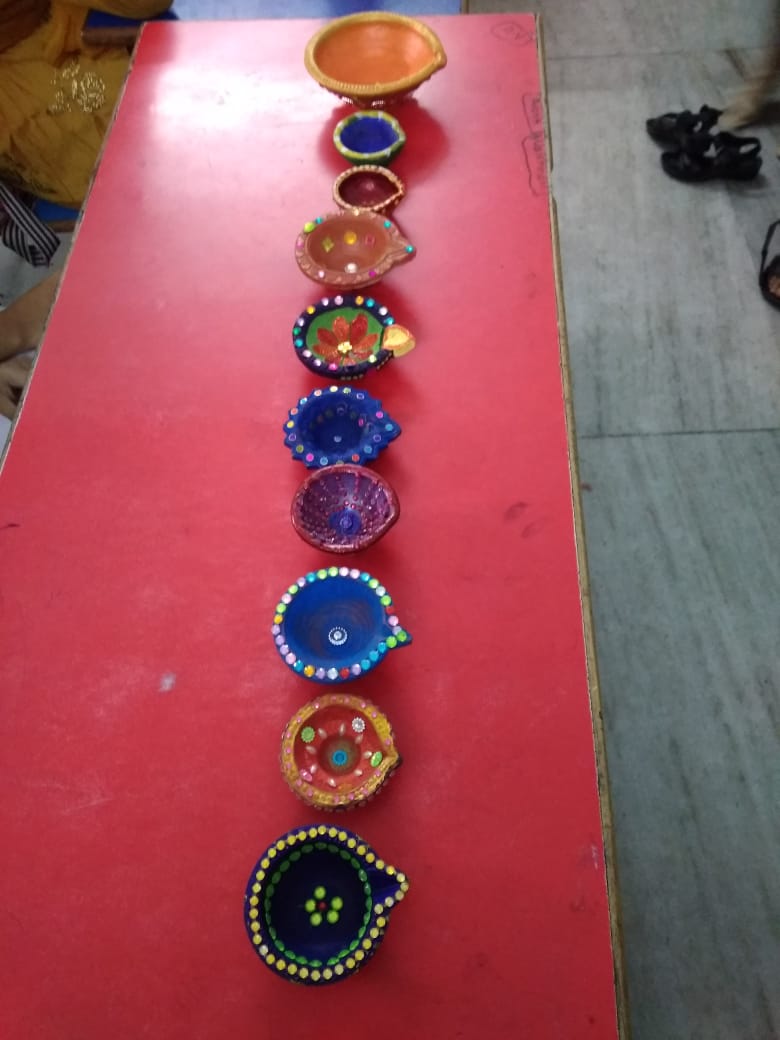Diya Decoration With Waste Material