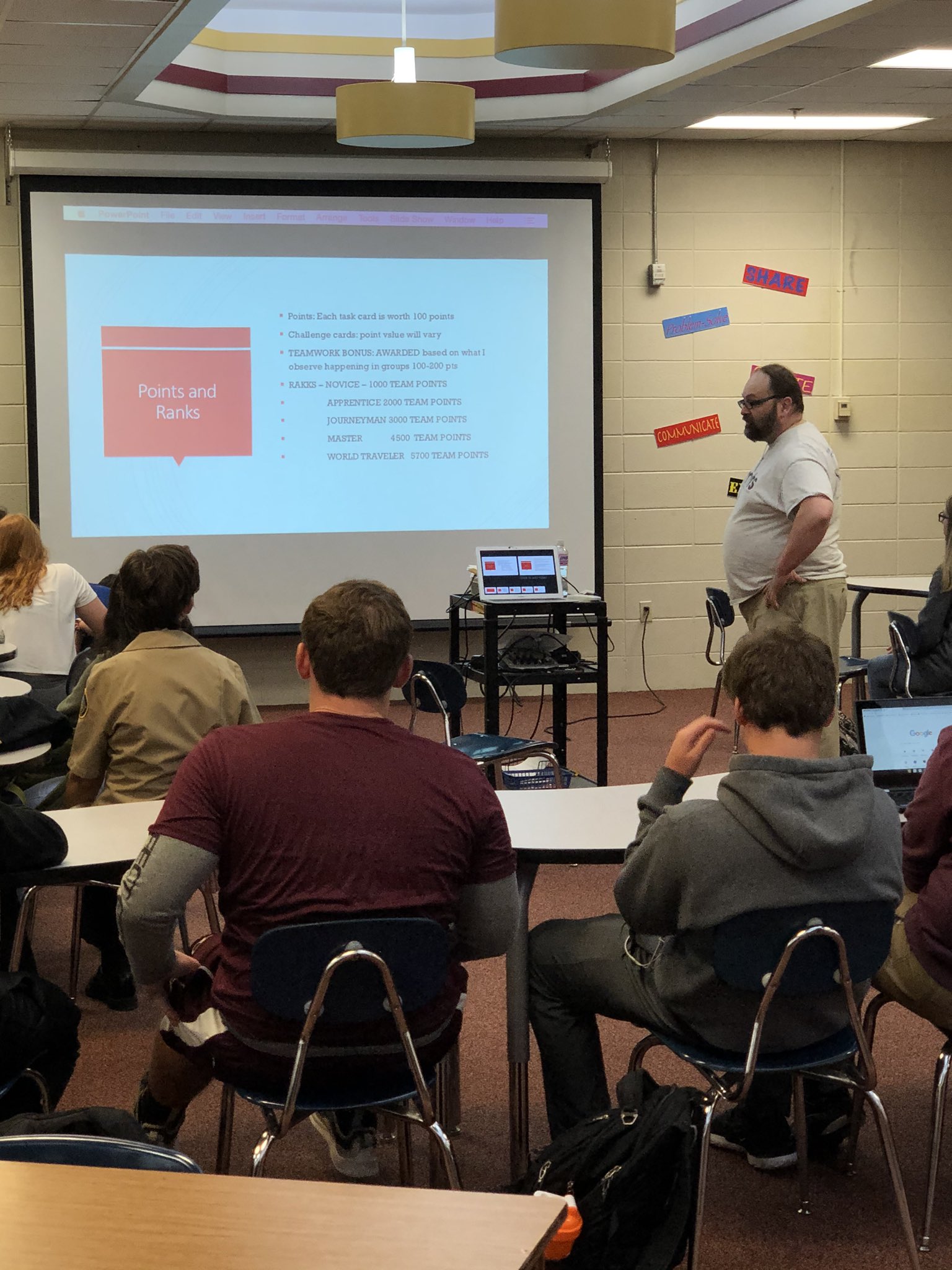 Jeremy King on Twitter: "Gamification. An #eMINTS teacher at RHS putting something he just ...