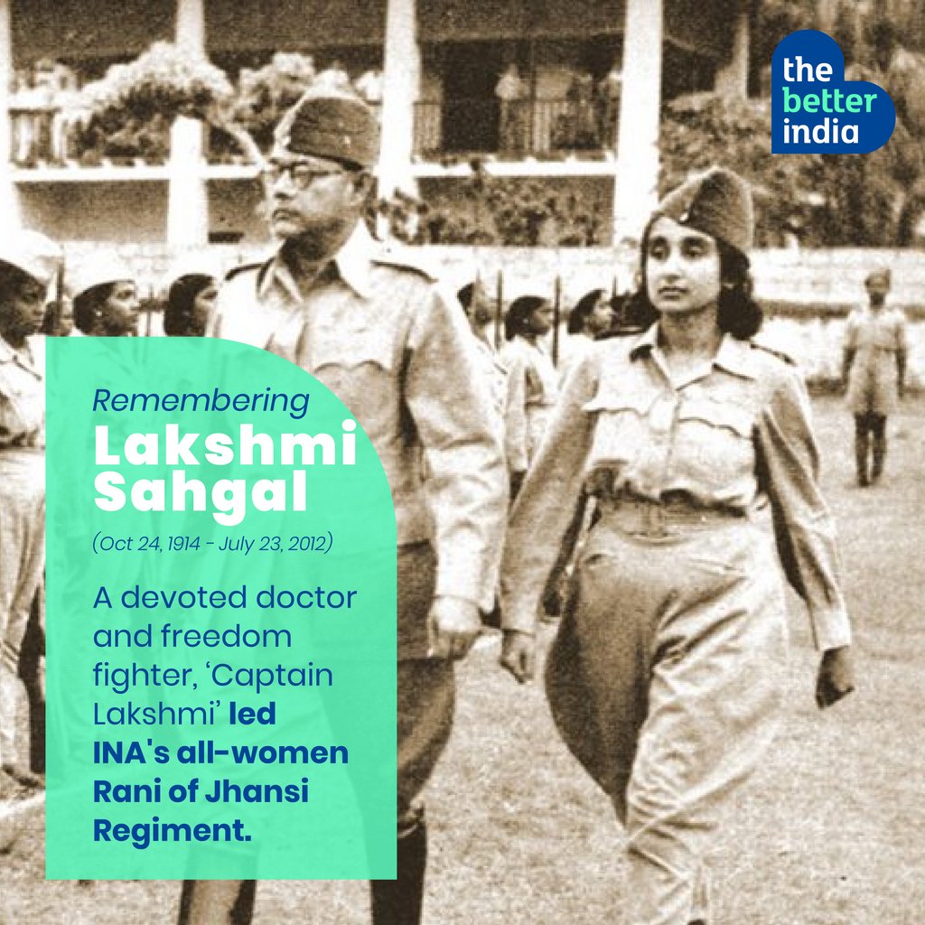 The Better India on Twitter: "#LakshmiSahgal #ForgottenHeroes #ThisDayInHistory Born Lakshmi ...