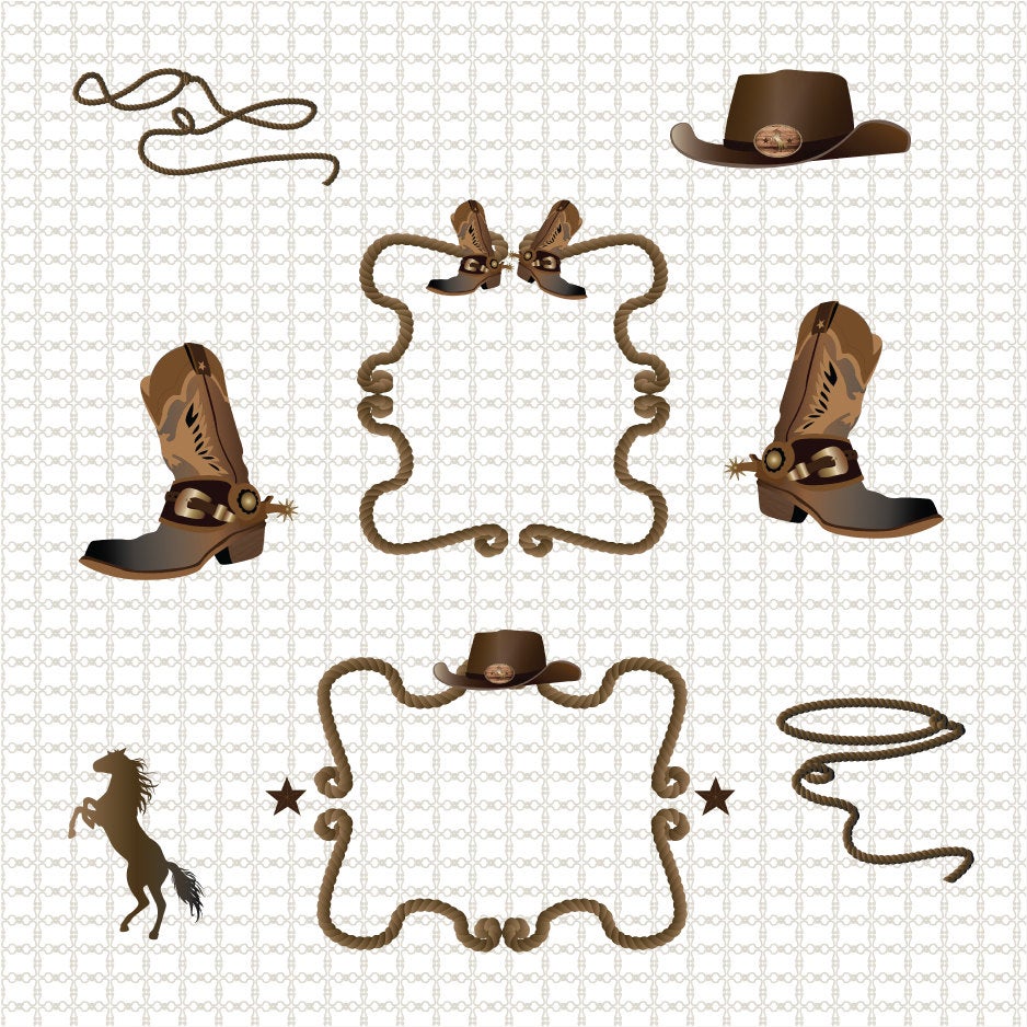 Western Themed Borders Clip Art