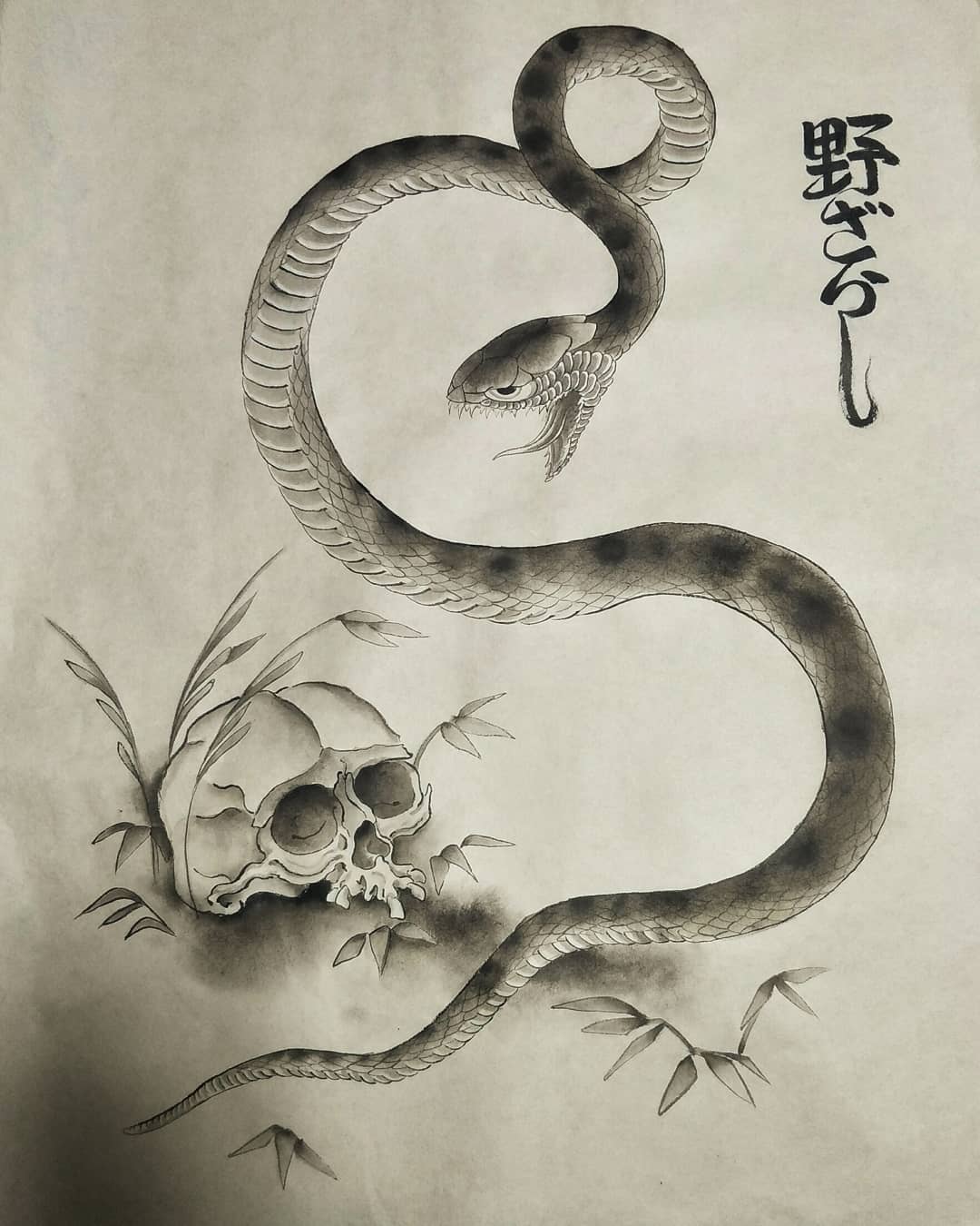 Japanese Snake Drawing