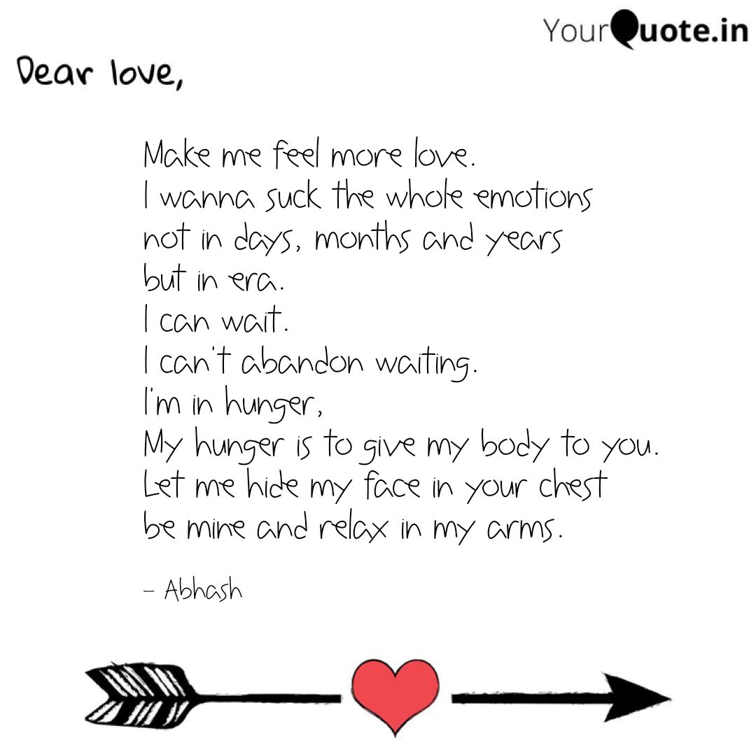 I Want To Feel Your Body Against Mine