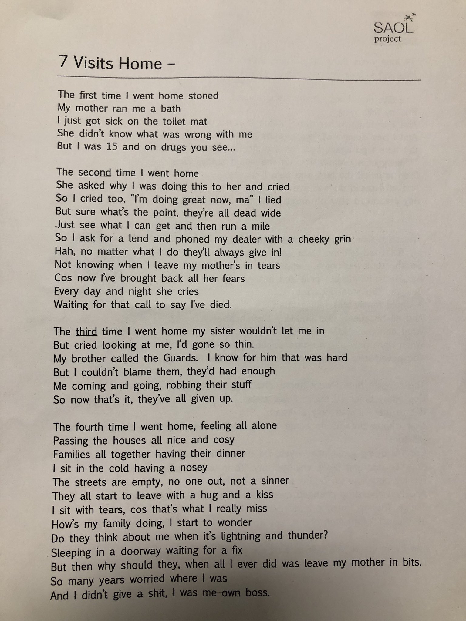 Drug Addiction Poems