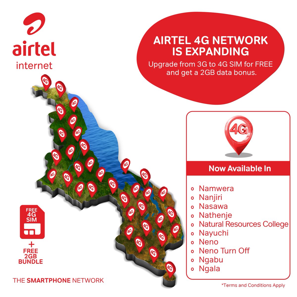Airtel Malawi Plc on Twitter: "Walk into any Airtel shop today and we will give you a free 4G ...