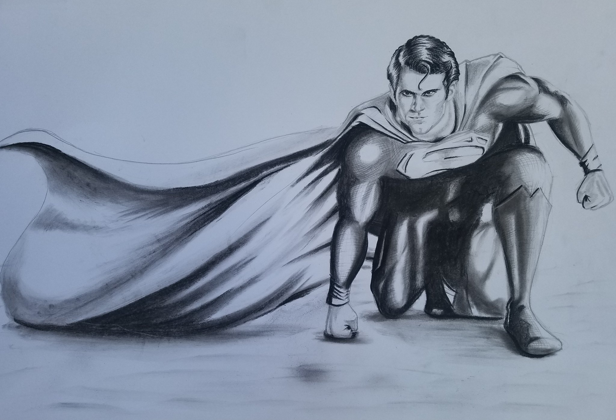 Superman Flying Pencil Drawings