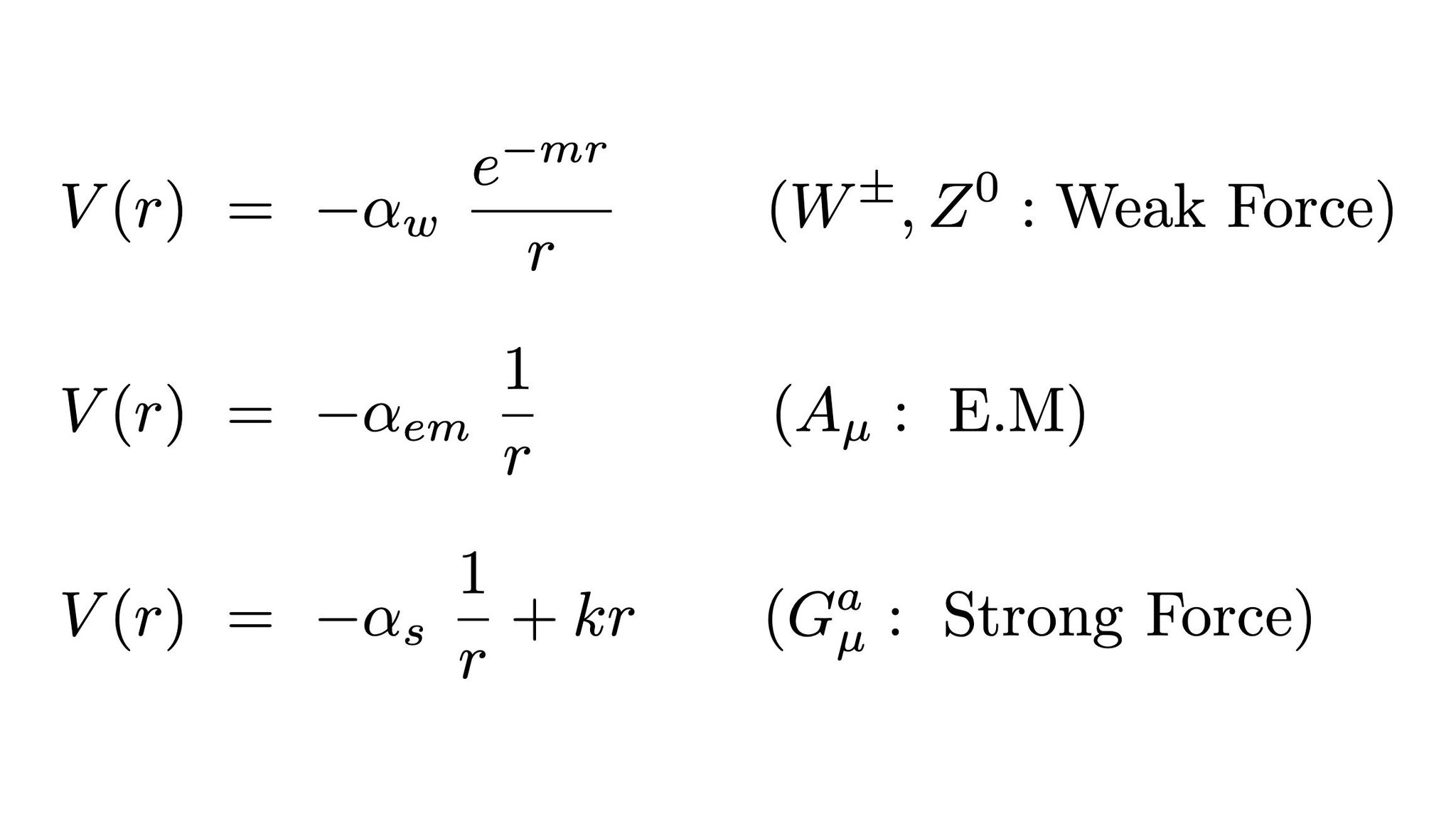 Strong Force Equation