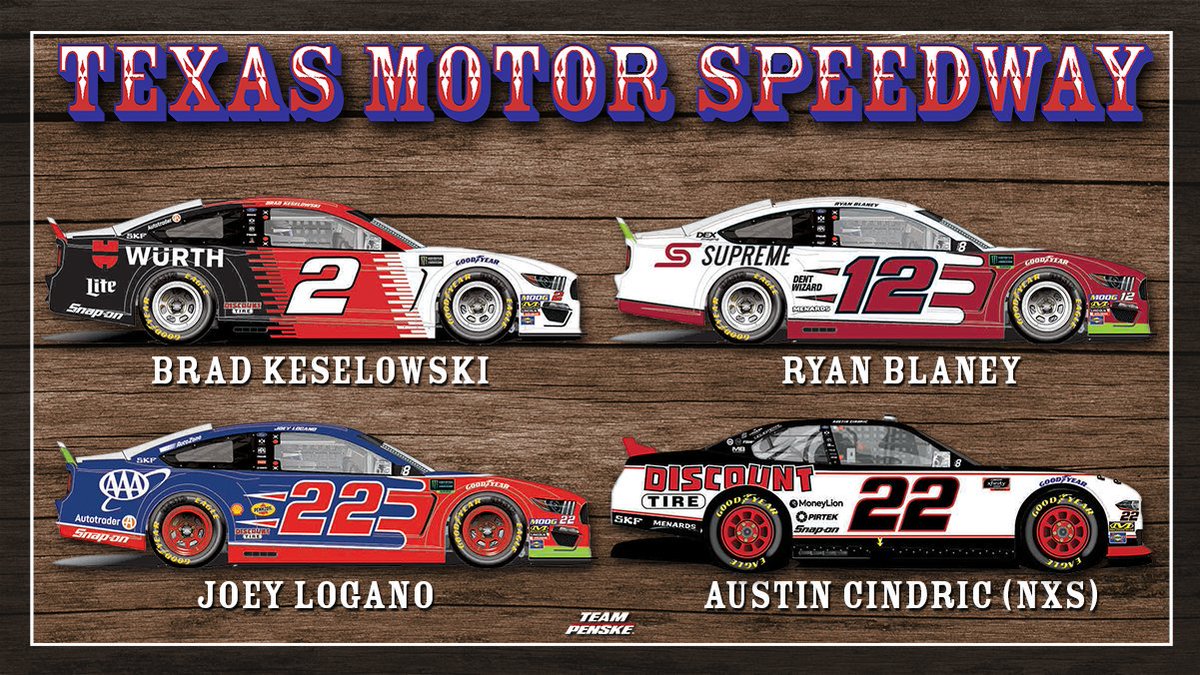 Team Penske's Texas Paint Schemes : r/NASCAR