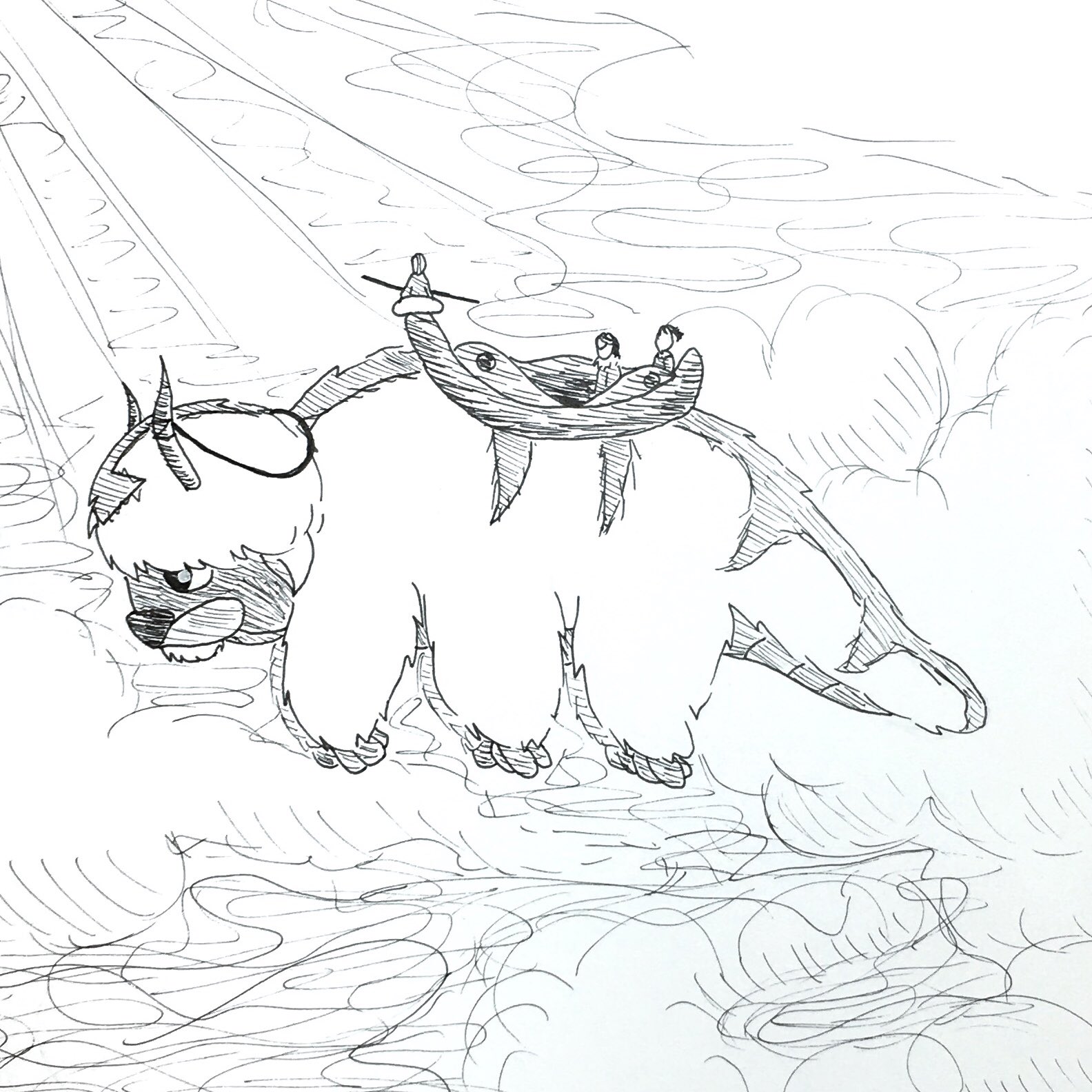 Flying Bison Drawing