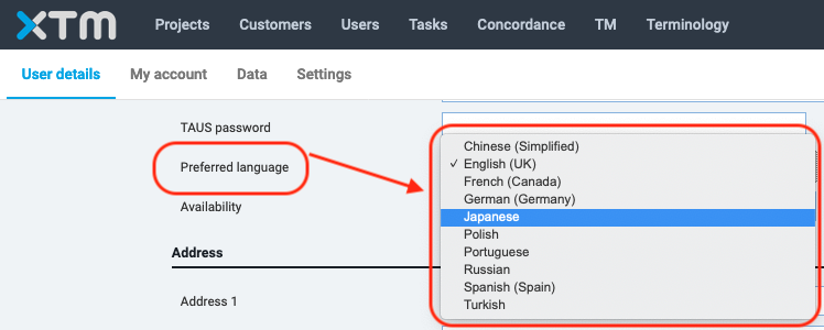 XTM Japan on Twitter: "XTMのUI言語は切り替えが可能です。英語から日本語への場合、[コンフィギュレーション]>[User details]>[Personal ...