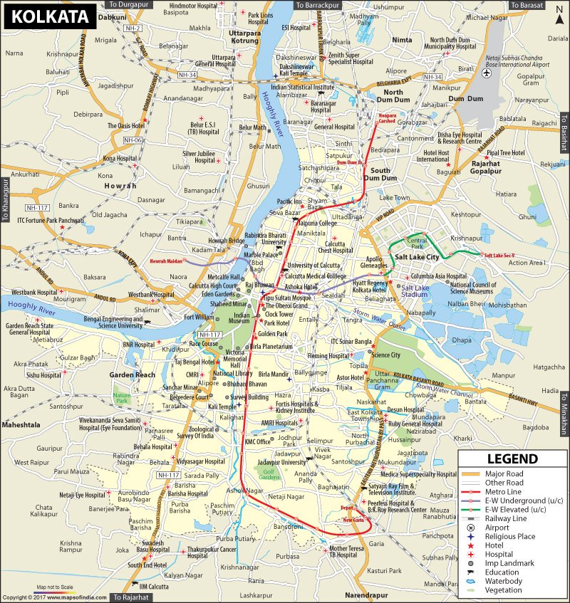Calcutta City Map