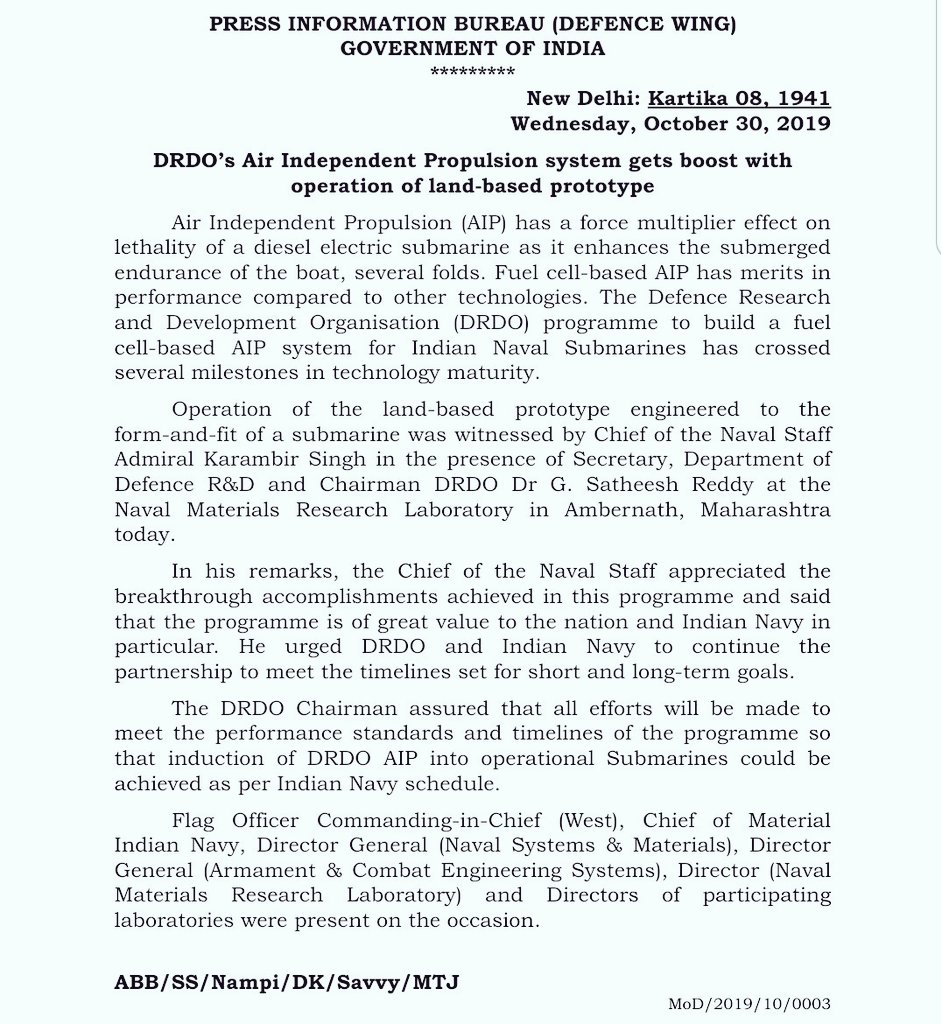 Air Independent Propulsion system of @DRDO_India gets boost with ...