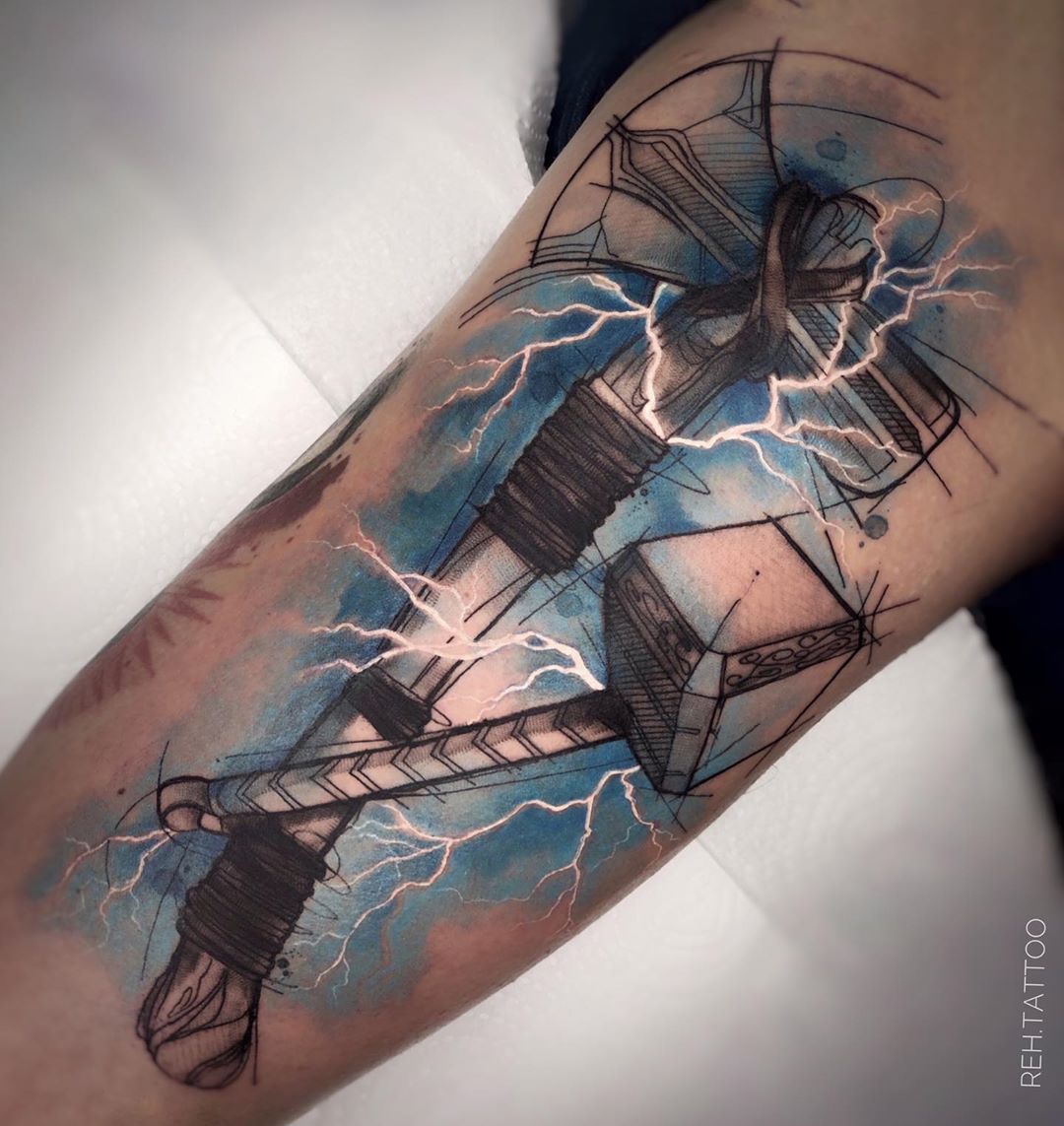 Thor Hammer Marvel Tattoo