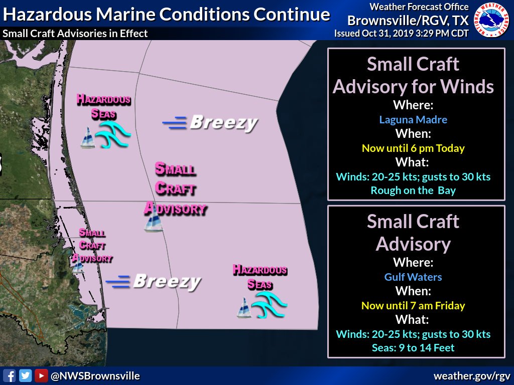 Hazardous marine conditions continue across the lower Texas coastal ...