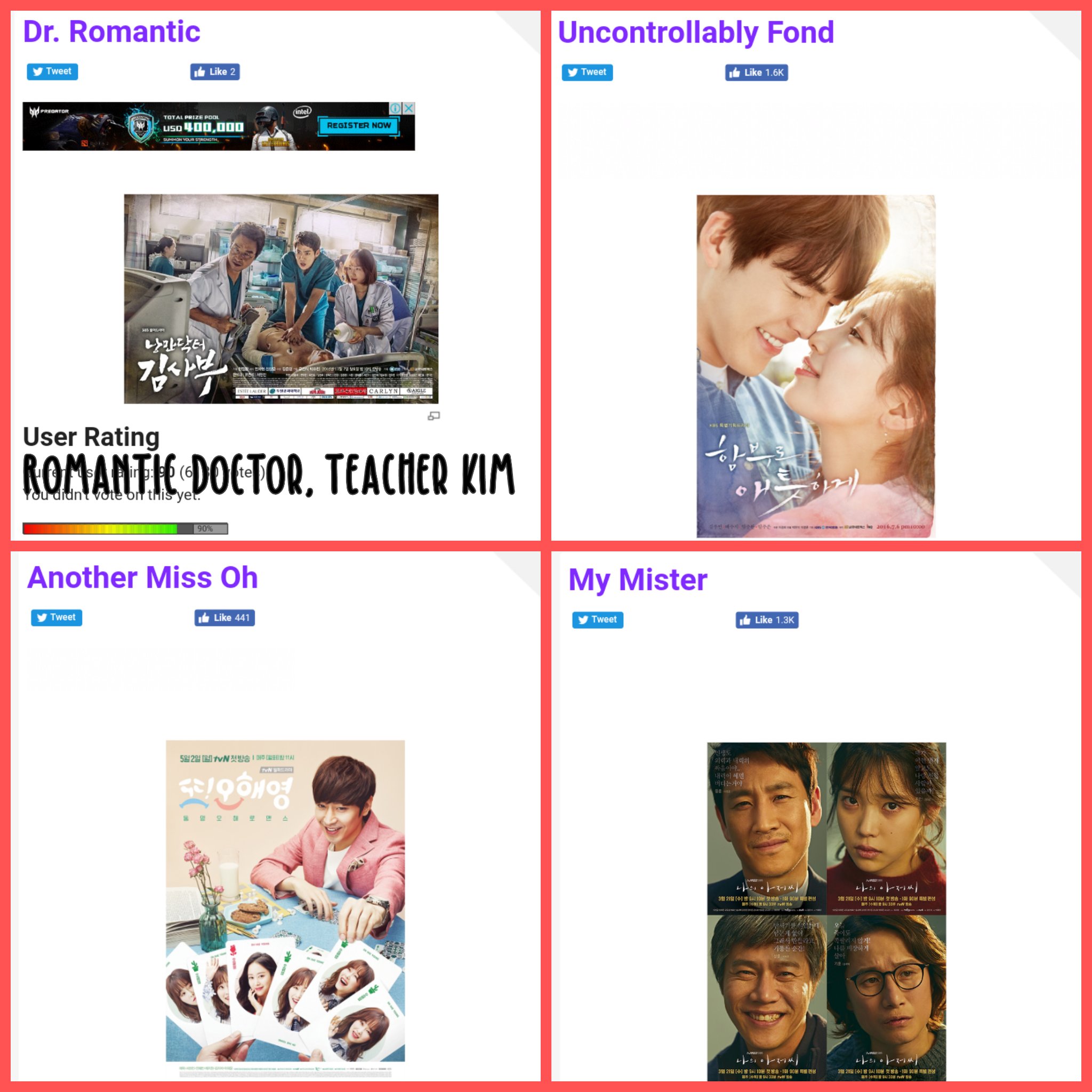 K-Drama Menfess on Twitter: "•kdm• dari keempat drama ini, drama mana yang paling bagus? Saranin ...