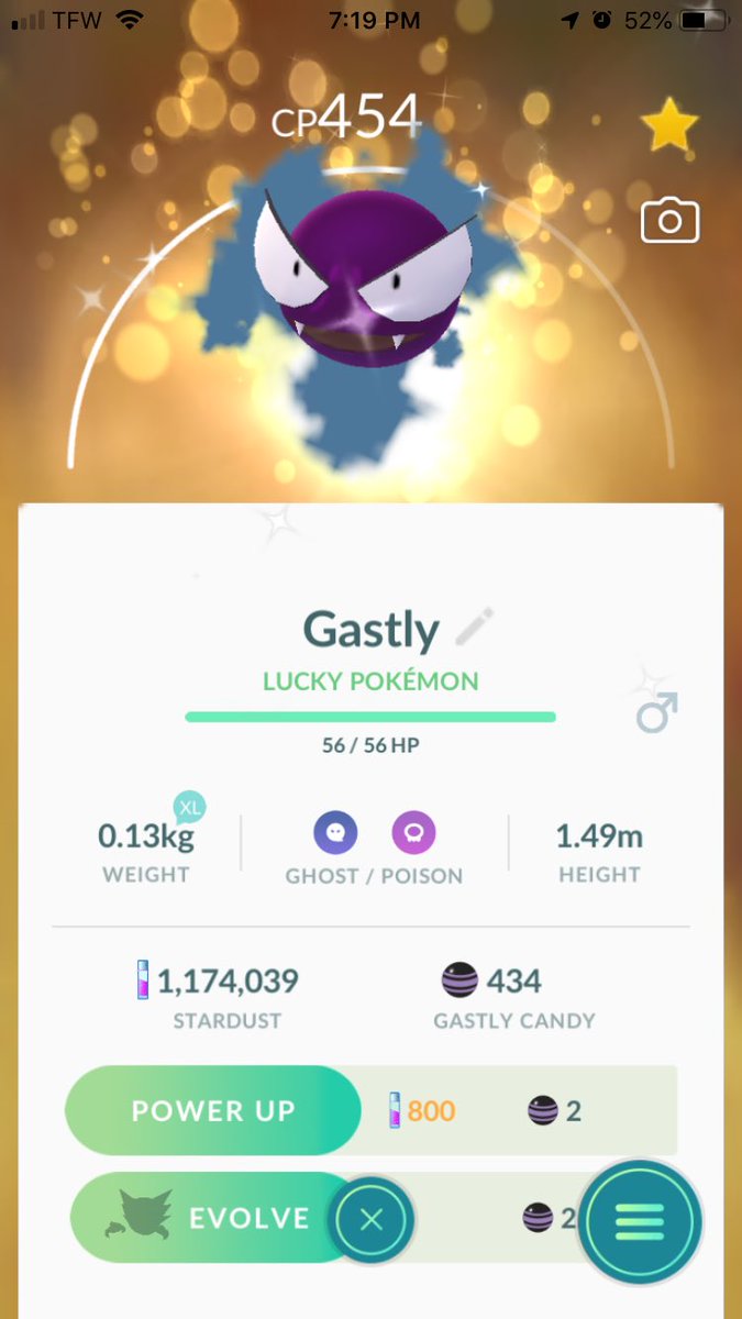 Gastly max CP for all levels - Pokemon Go