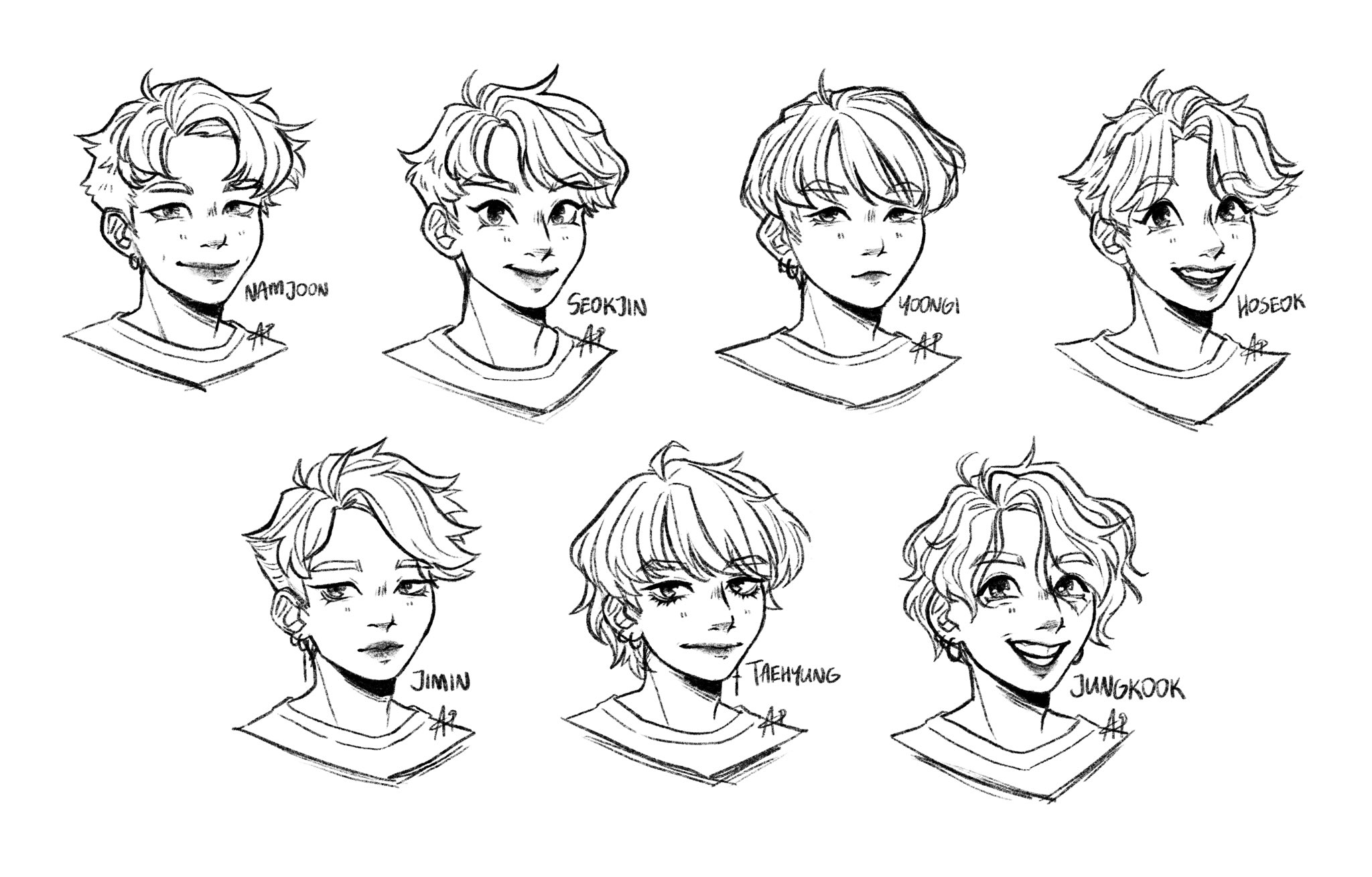 Messy Hair Drawing Male