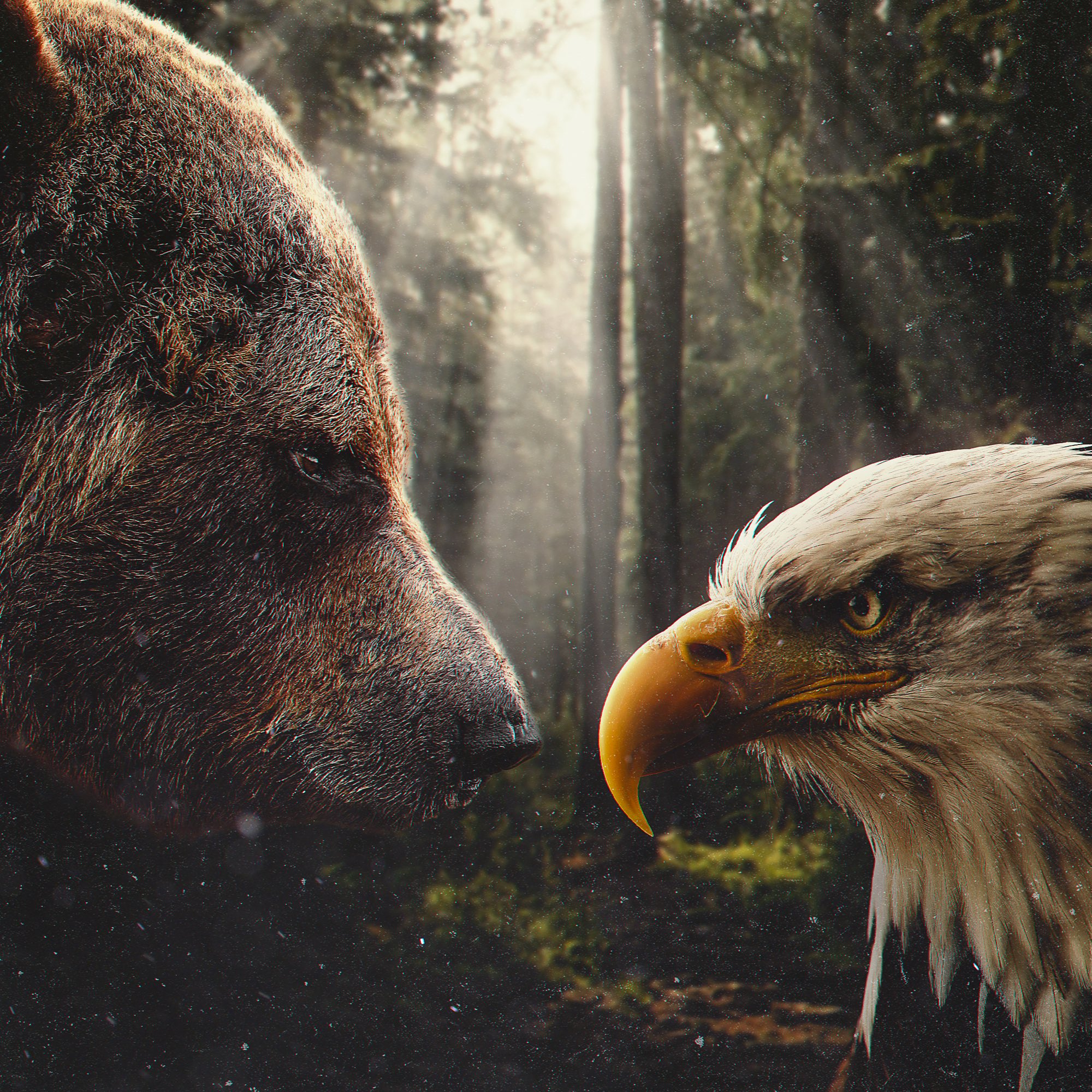 Golden Eagle Attacks Bear