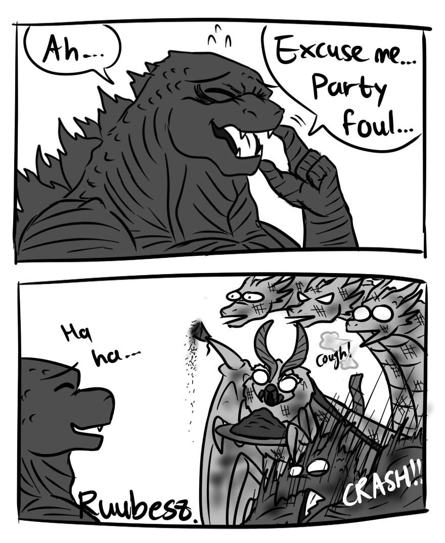 「King and Queen trying to protect each other like: #Godzilla 」Ruubesz ...