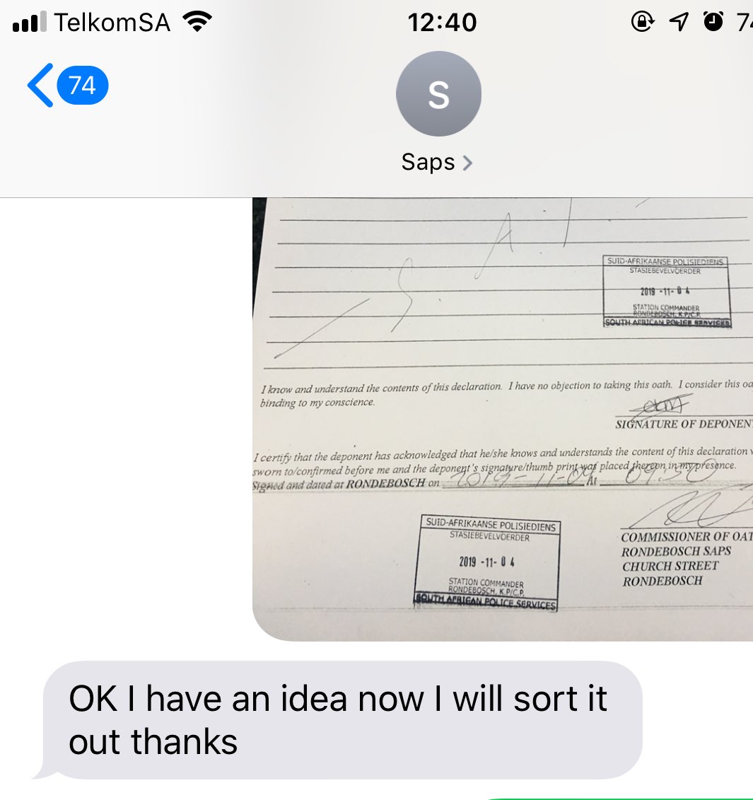 Mashitisho Attorneys Incorporated on Twitter: "Had to send the affidavit to the commander so he ...